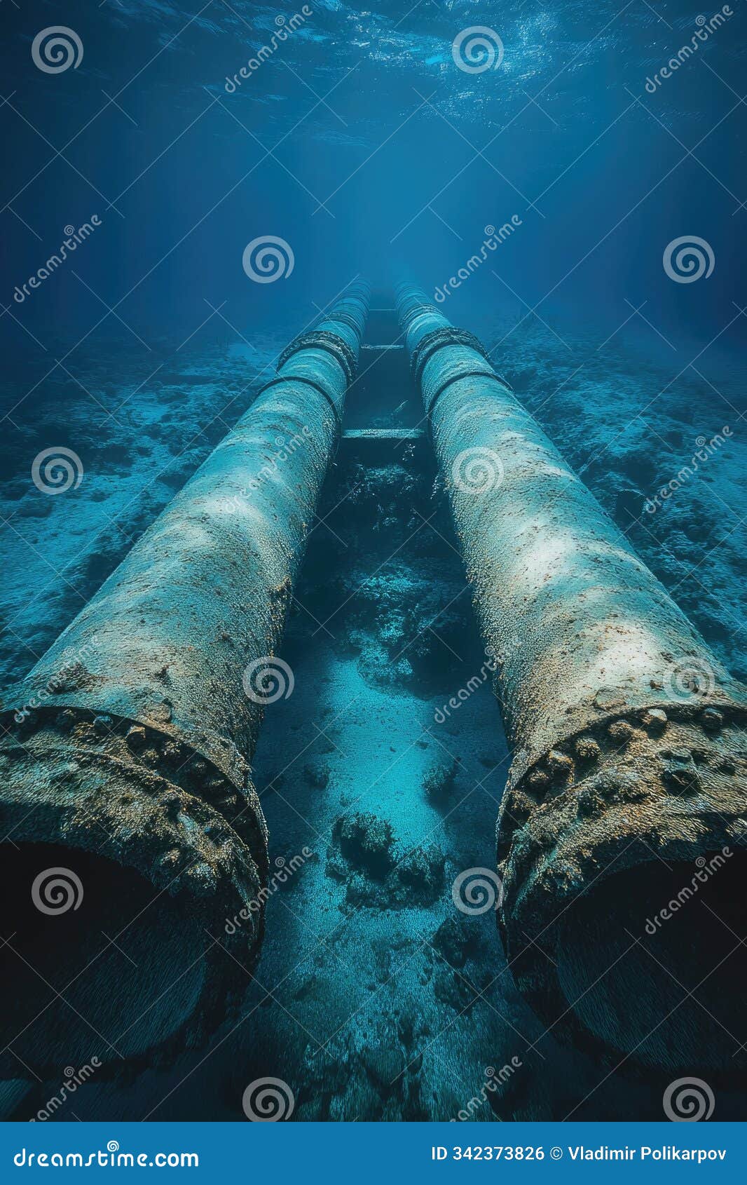 Pipe Underwater in the Ocean, Potential Use in Illustration or Design ...
