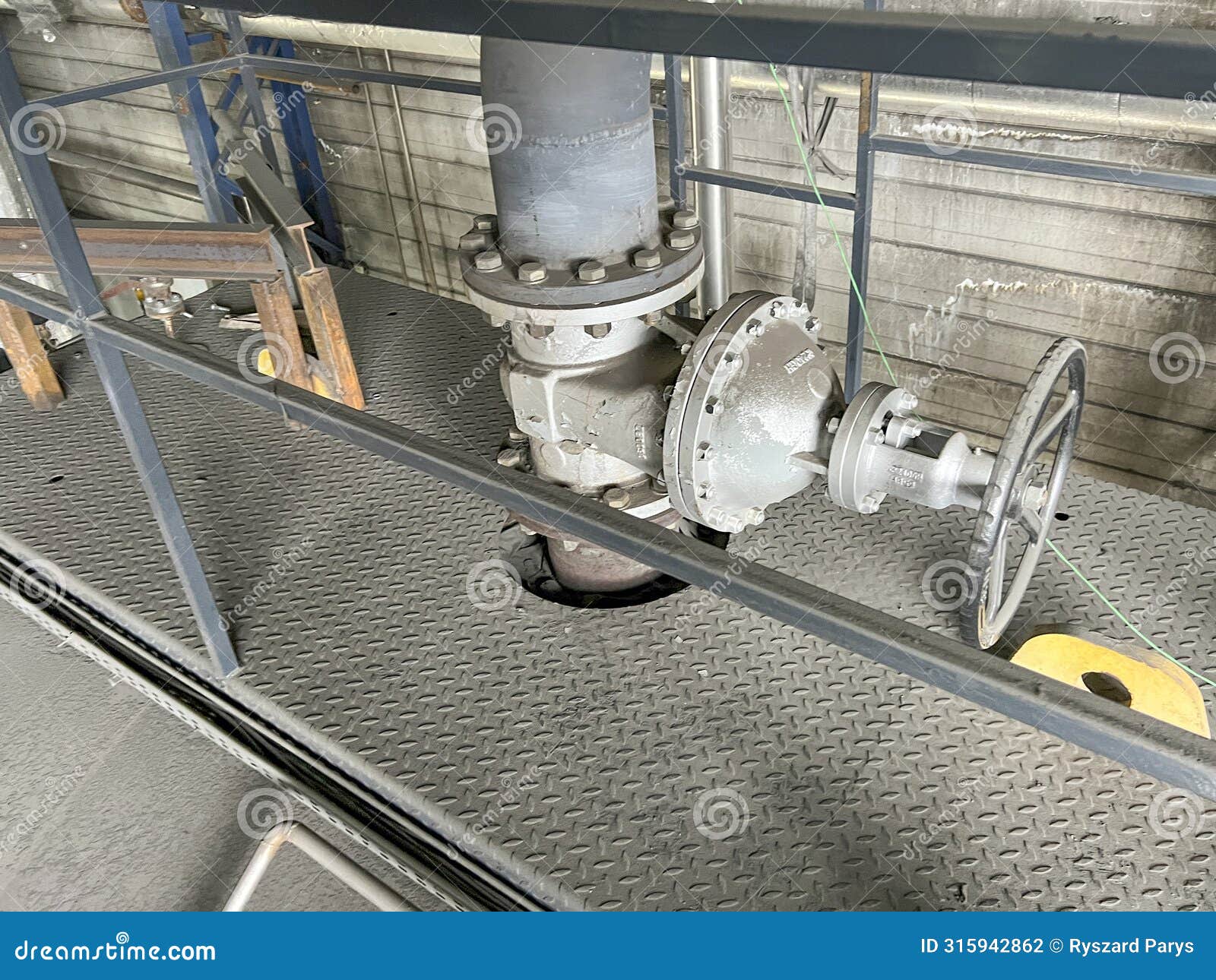 A Lab Gas Valve On A Black Table And Background Stock Image ...