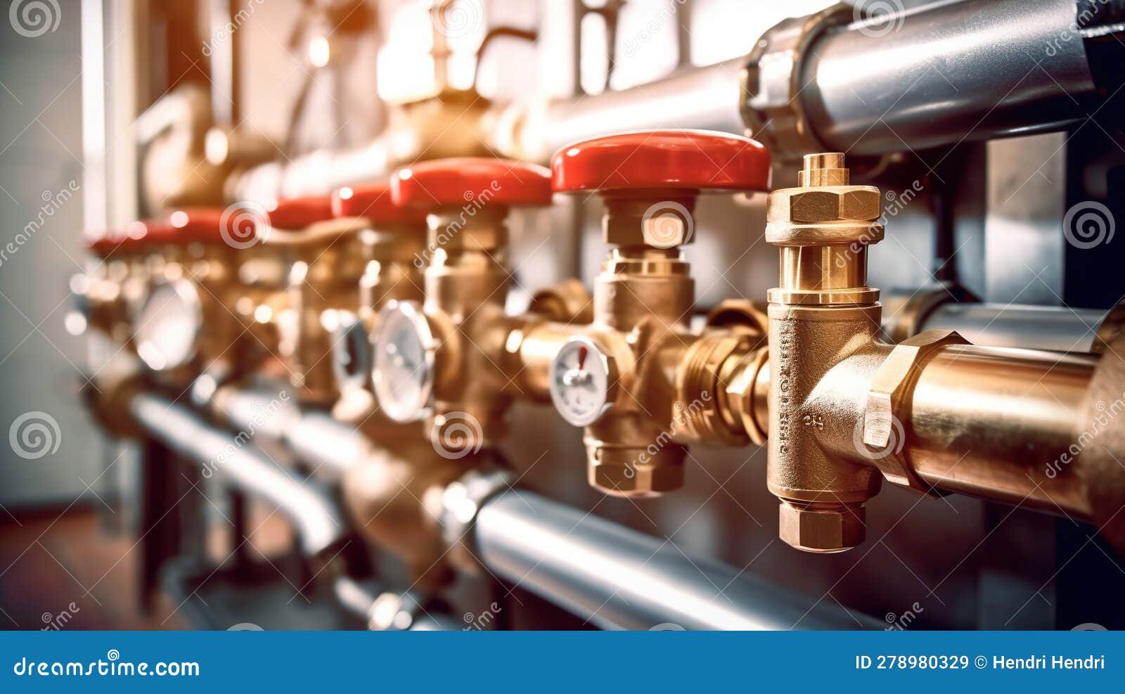 Pipe Valve Connection. Generative Ai Stock Illustration - Illustration ...