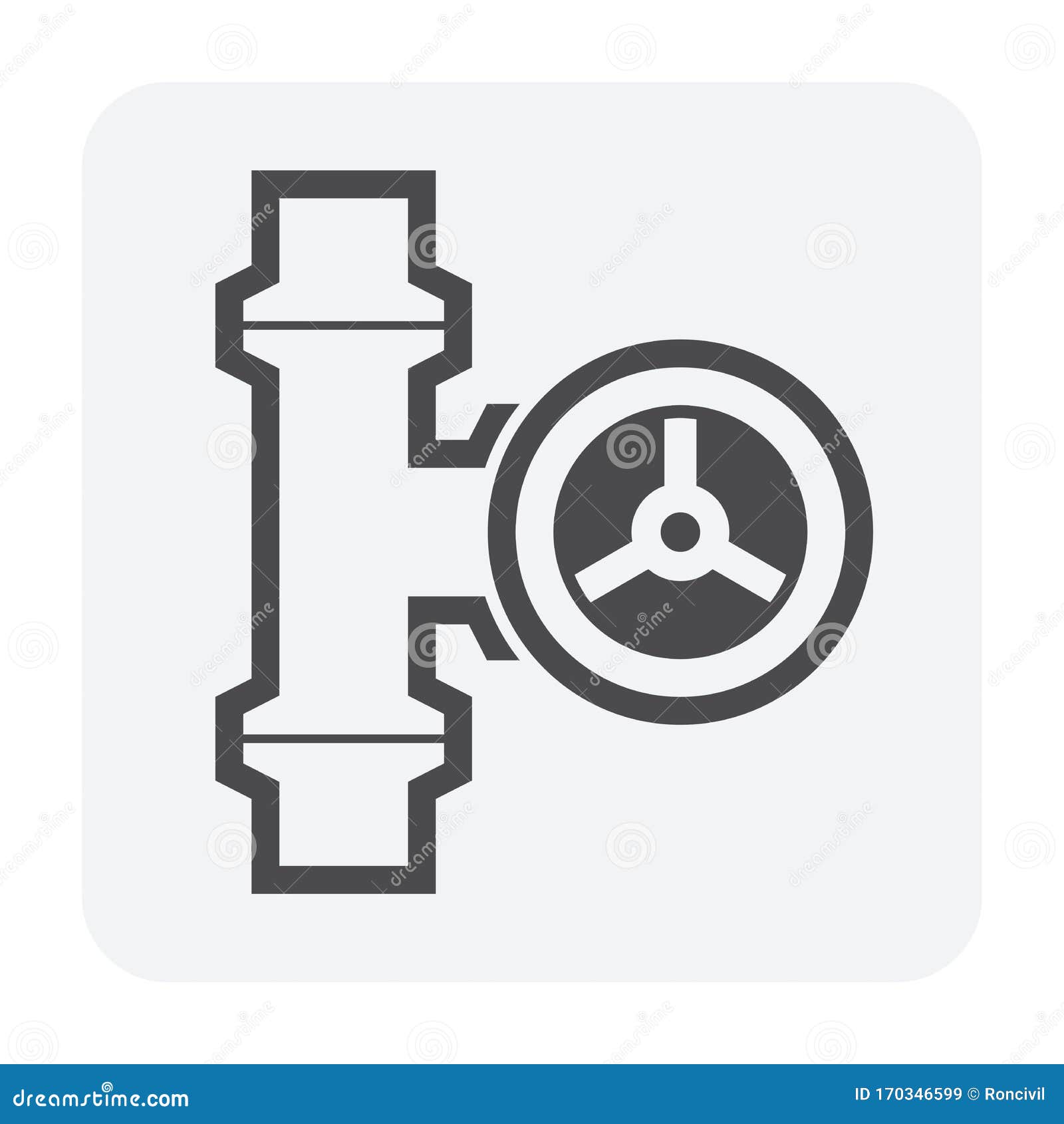 Pipe valve icon stock vector. Illustration of gauge - 170346599