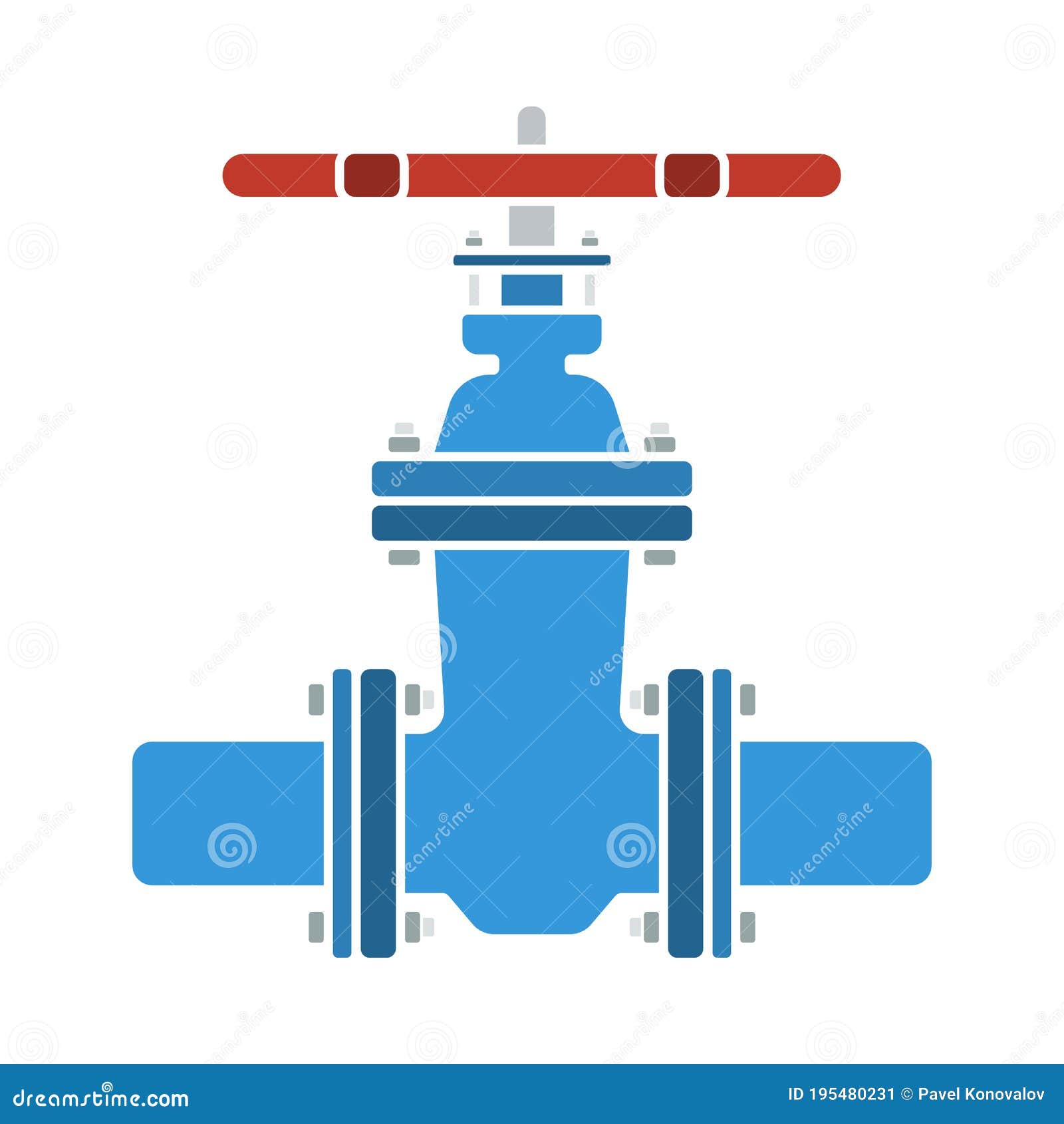 Pipe Valve Icon stock vector. Illustration of connection - 195480231