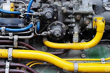 Pipe and Valve in the Jet Engine Stock Photo - Image of tube ...