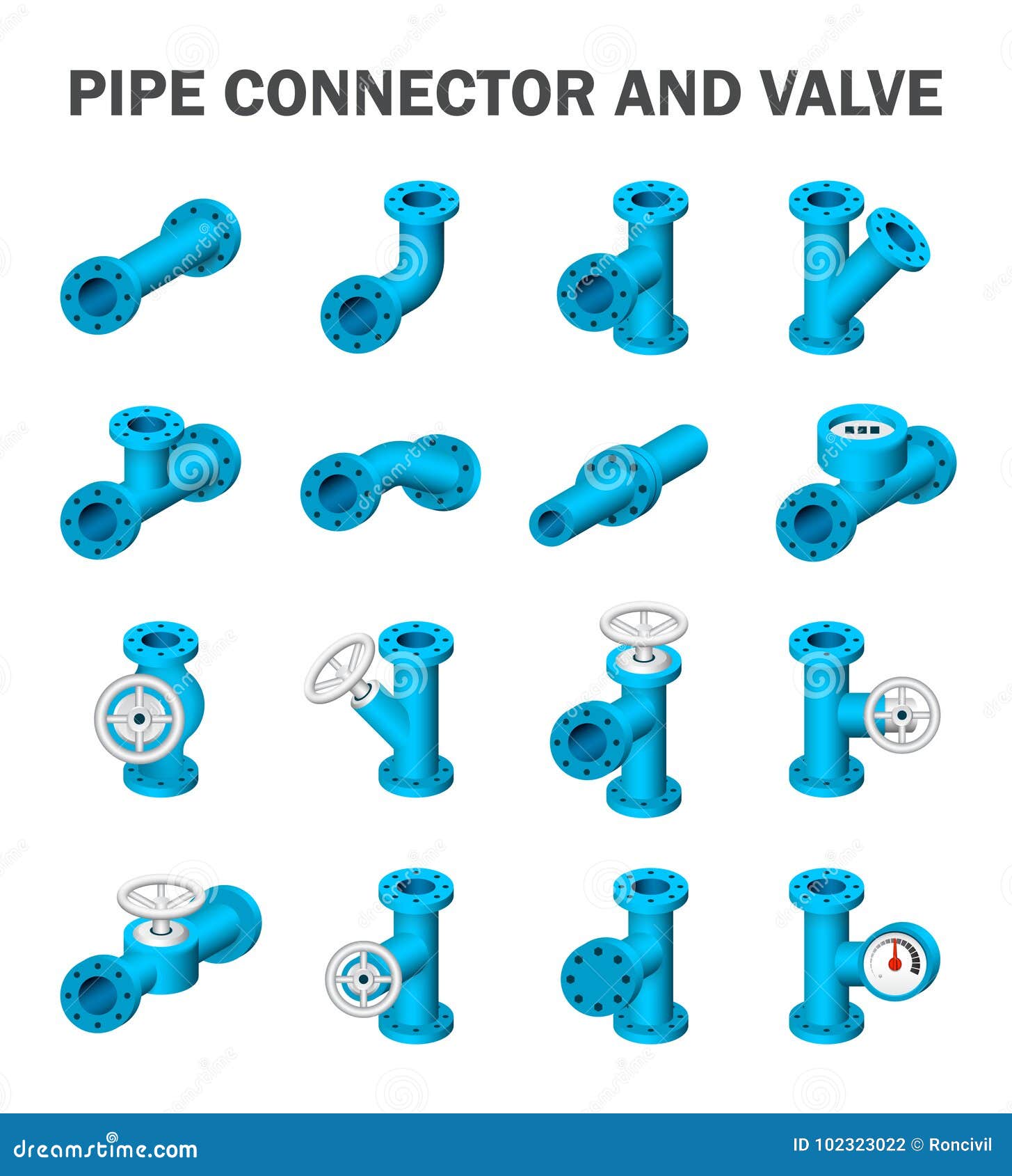 Pipe and valve stock vector. Illustration of isolated - 102323022