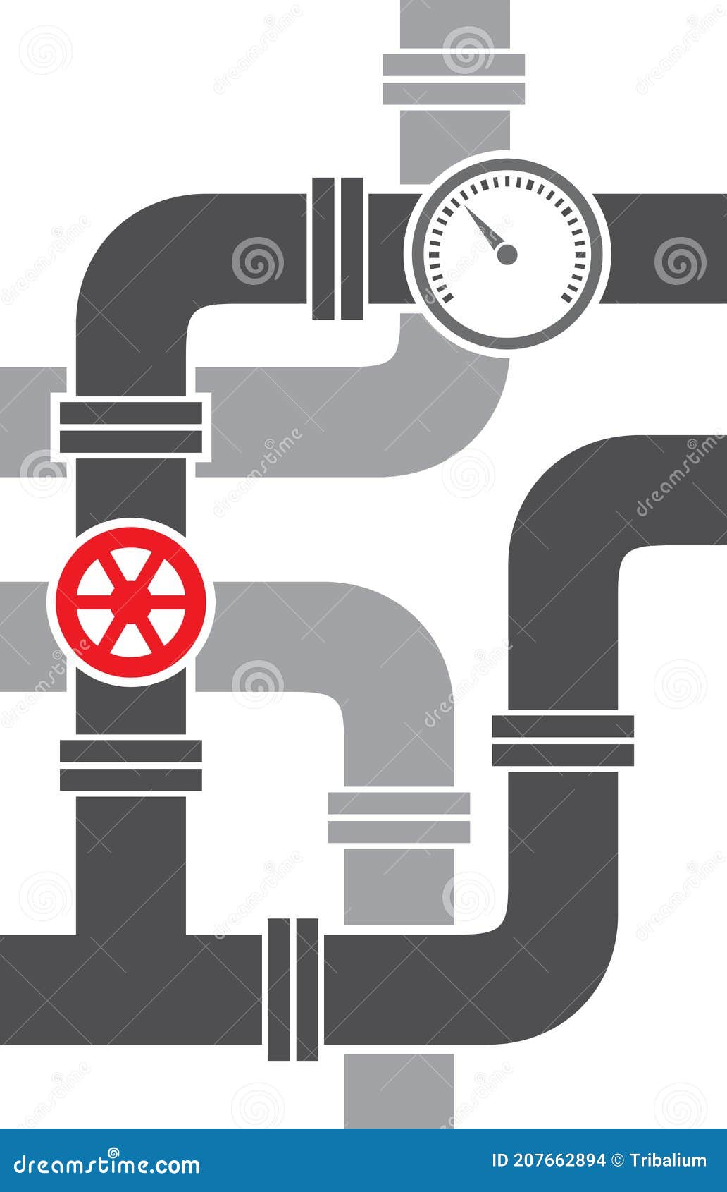 Pipe with Valve Vector Illustration Stock Vector - Illustration of ...