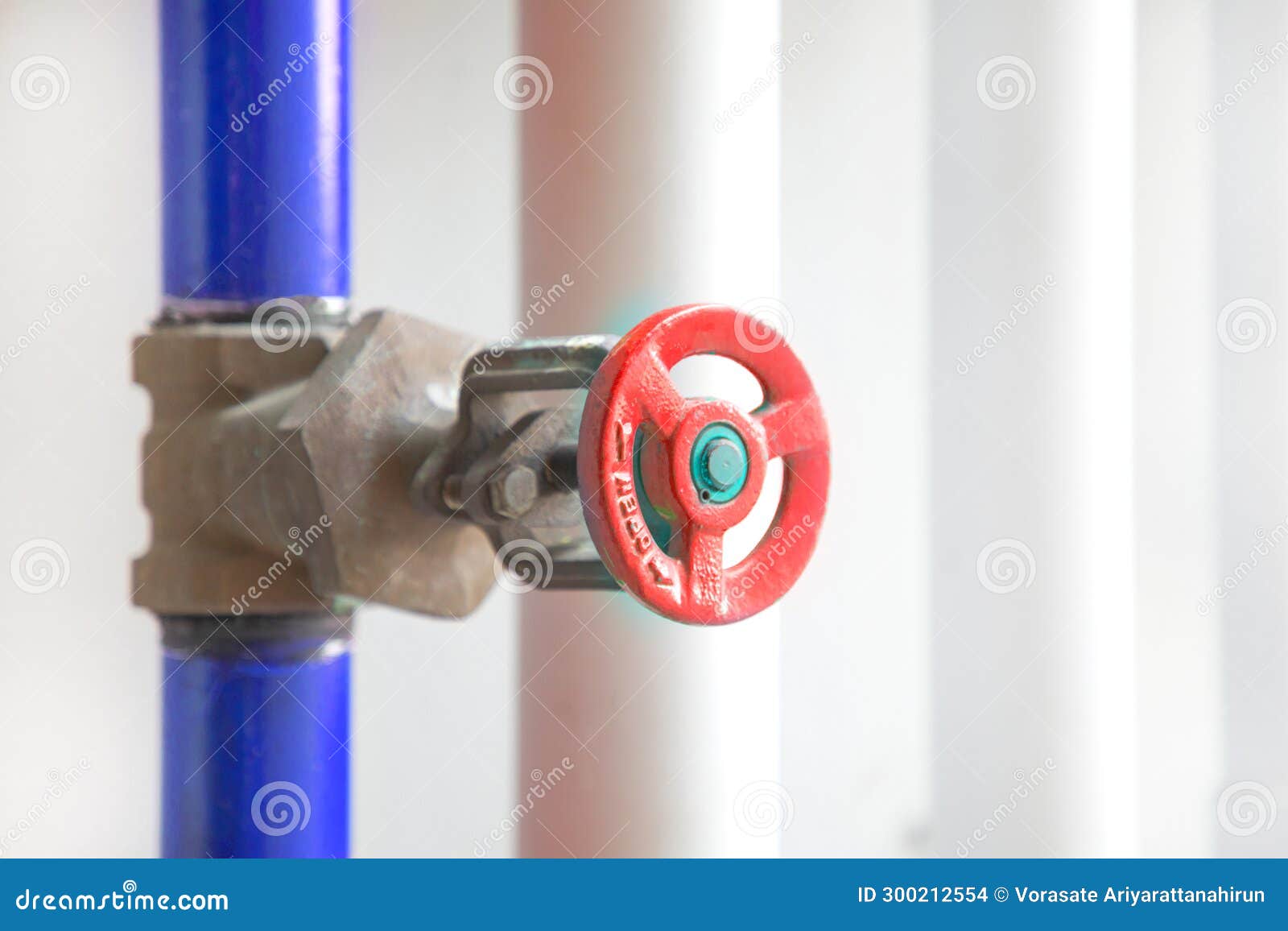 Pipe and Valve for Water Piping System Stock Photo - Image of metal ...