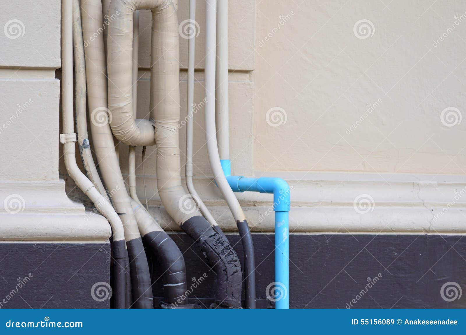 Pipe on wall stock image. Image of tube, plumbing, texture - 55156089