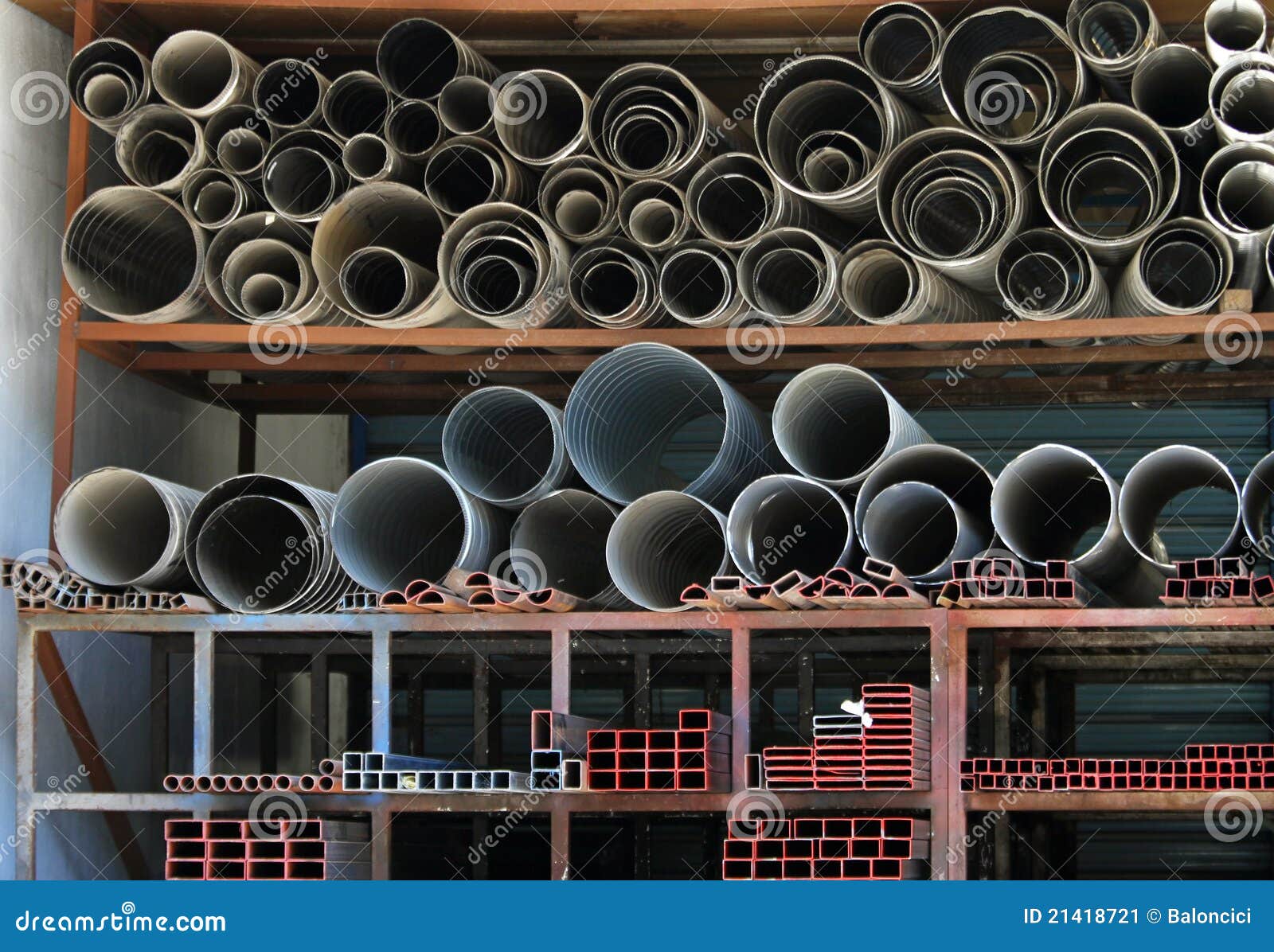 Pipe warehouse stock image. Image of pipes, warehouse - 21418721