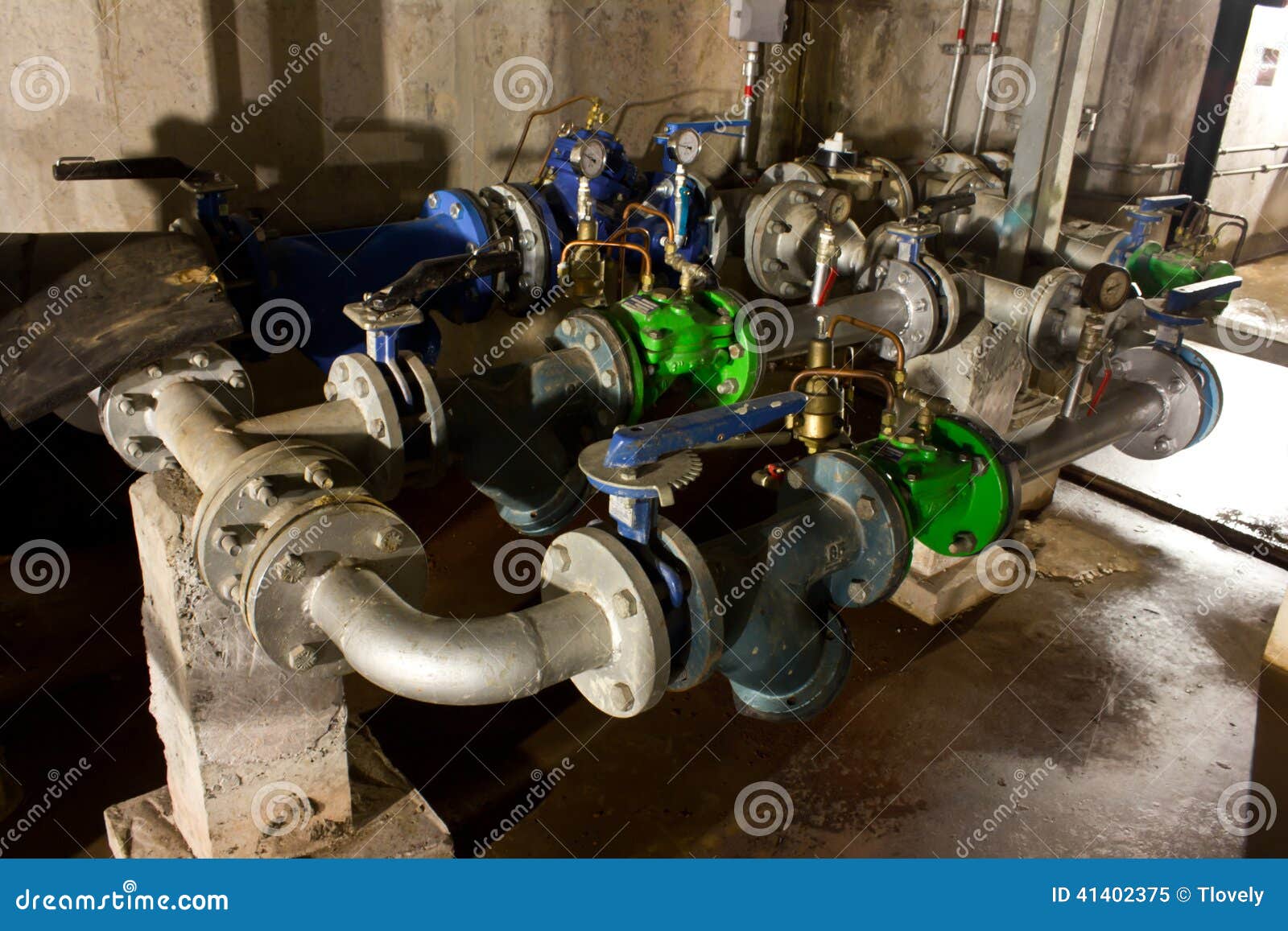 Pipe Water System in Tunnels Stock Image - Image of liquid, pipe: 41402375
