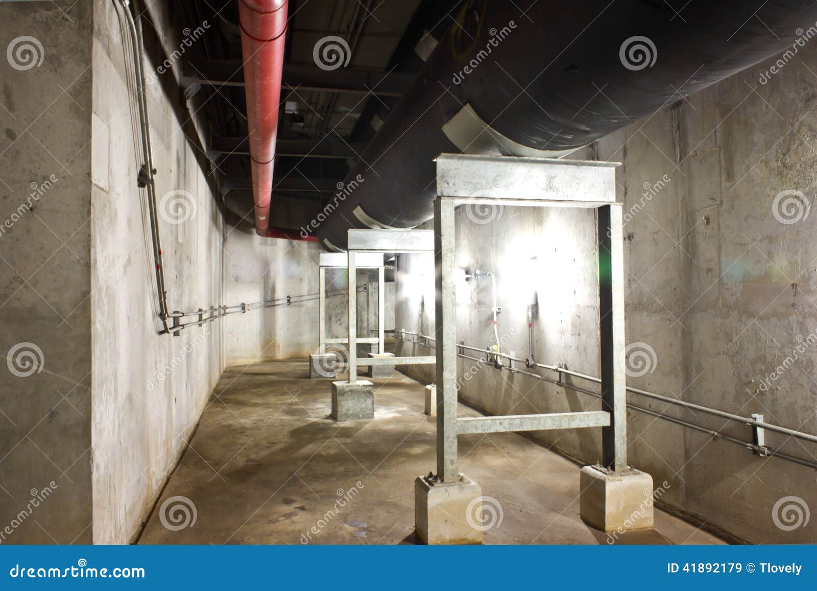 Pipe Water System in Tunnels Stock Image - Image of drain, metal: 41892179