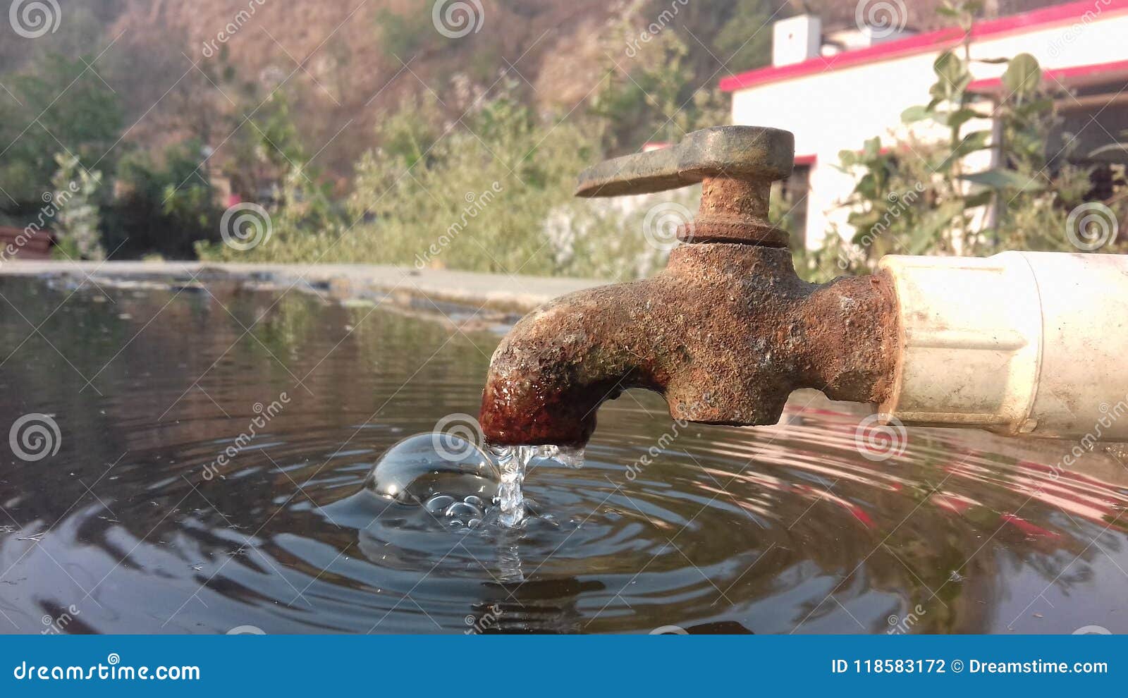 Pipe stock photo. Image of pipe, natural, full, water - 118583172