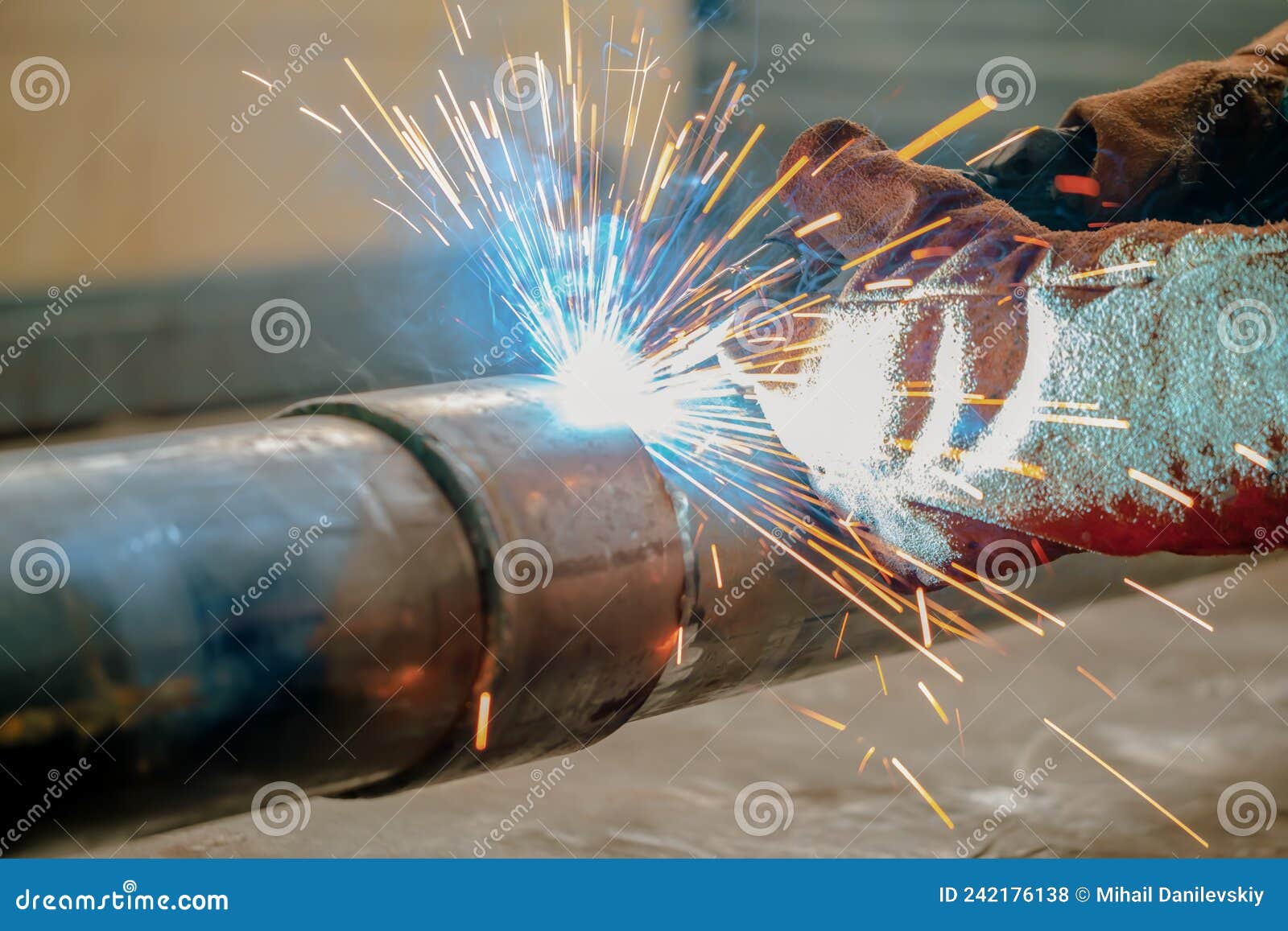 Pipe Welding. the Connection of the Pipe with a Clamp Stock Photo ...