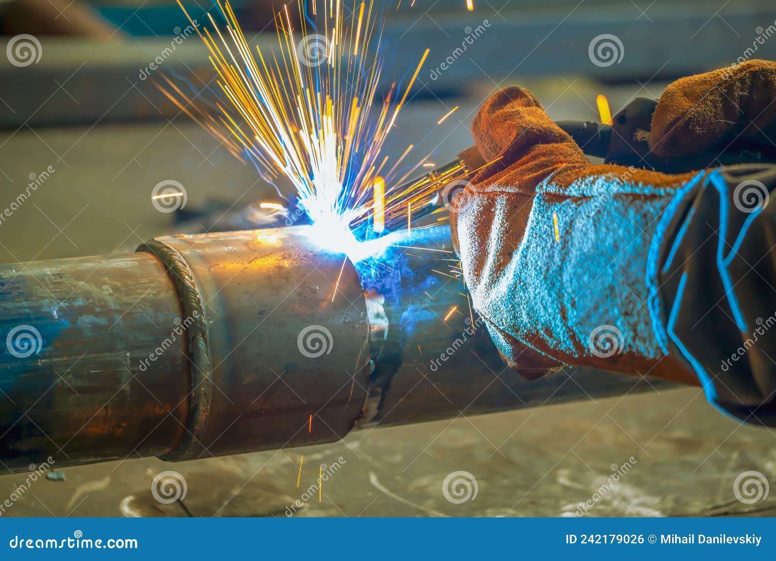 Pipe Welding. the Connection of the Pipe with a Clamp Stock Photo ...