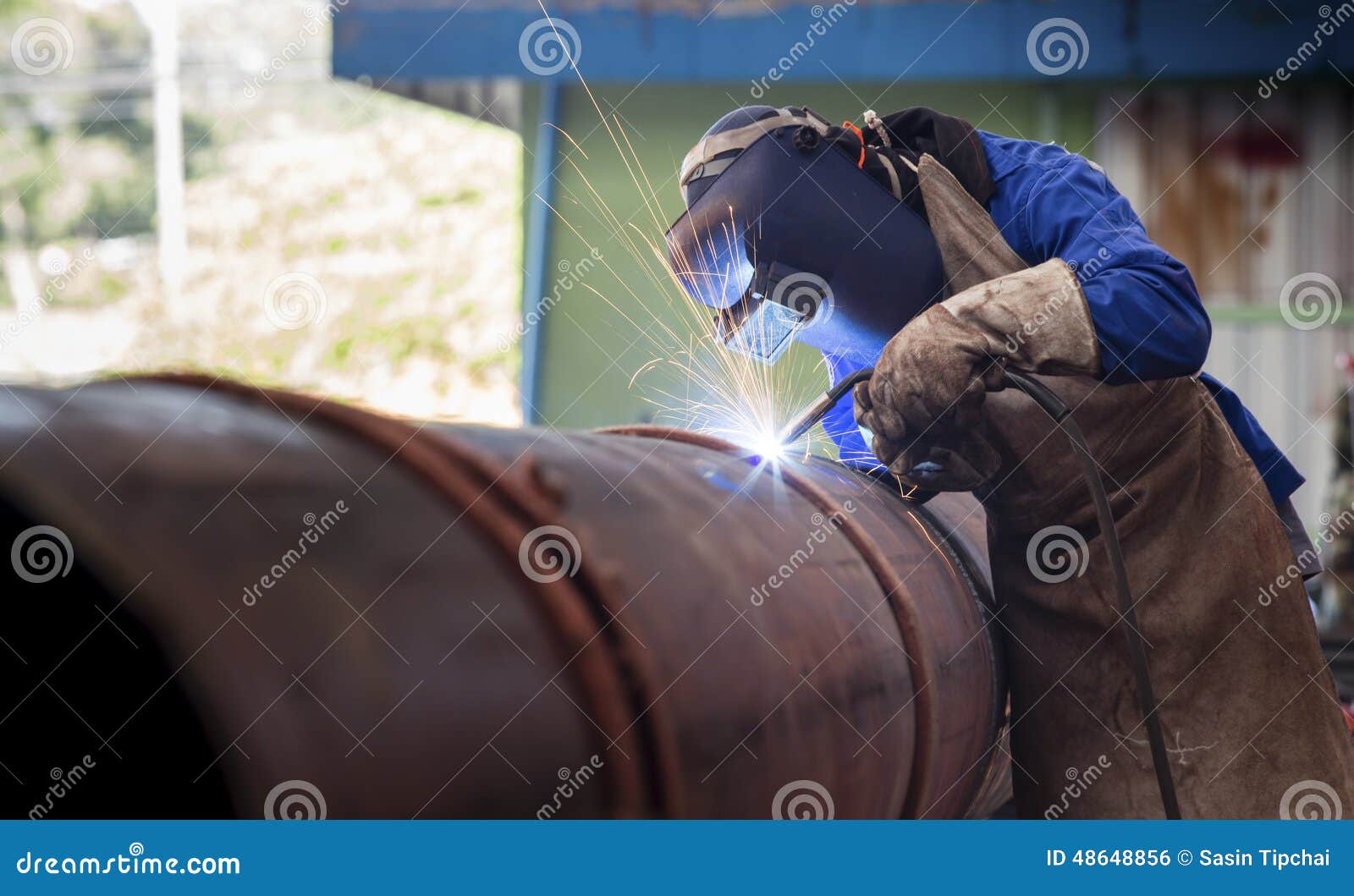 Pipe welding stock photo. Image of manufacture, labor - 48648856