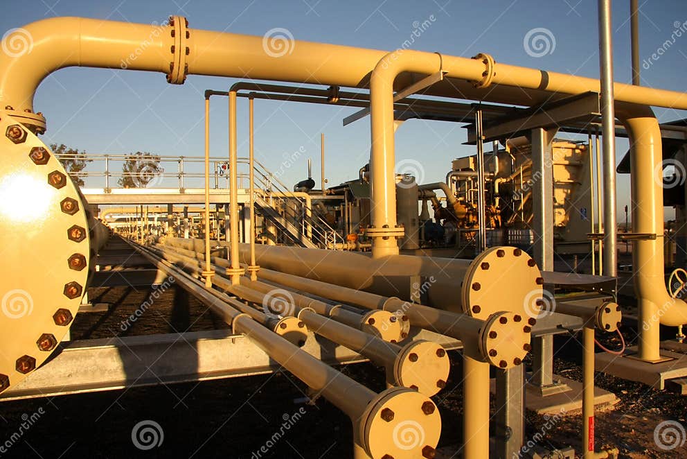 Pipe work in energy sector stock image. Image of business - 8265735