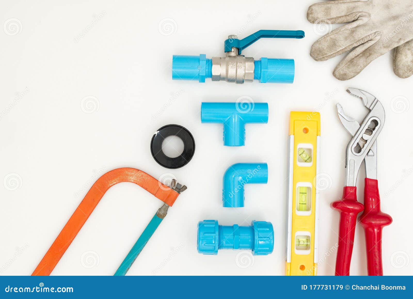 Pipe Work Tools Set on White Background Stock Image - Image of metal ...