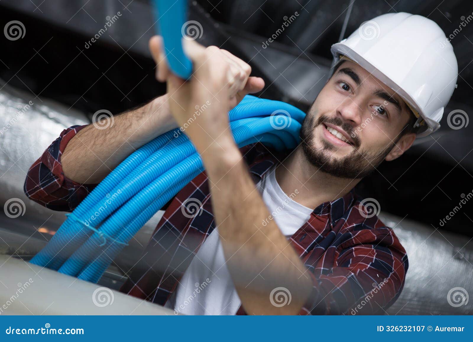 Pipe Worker Fix Problem in Construction Site Stock Image - Image of ...