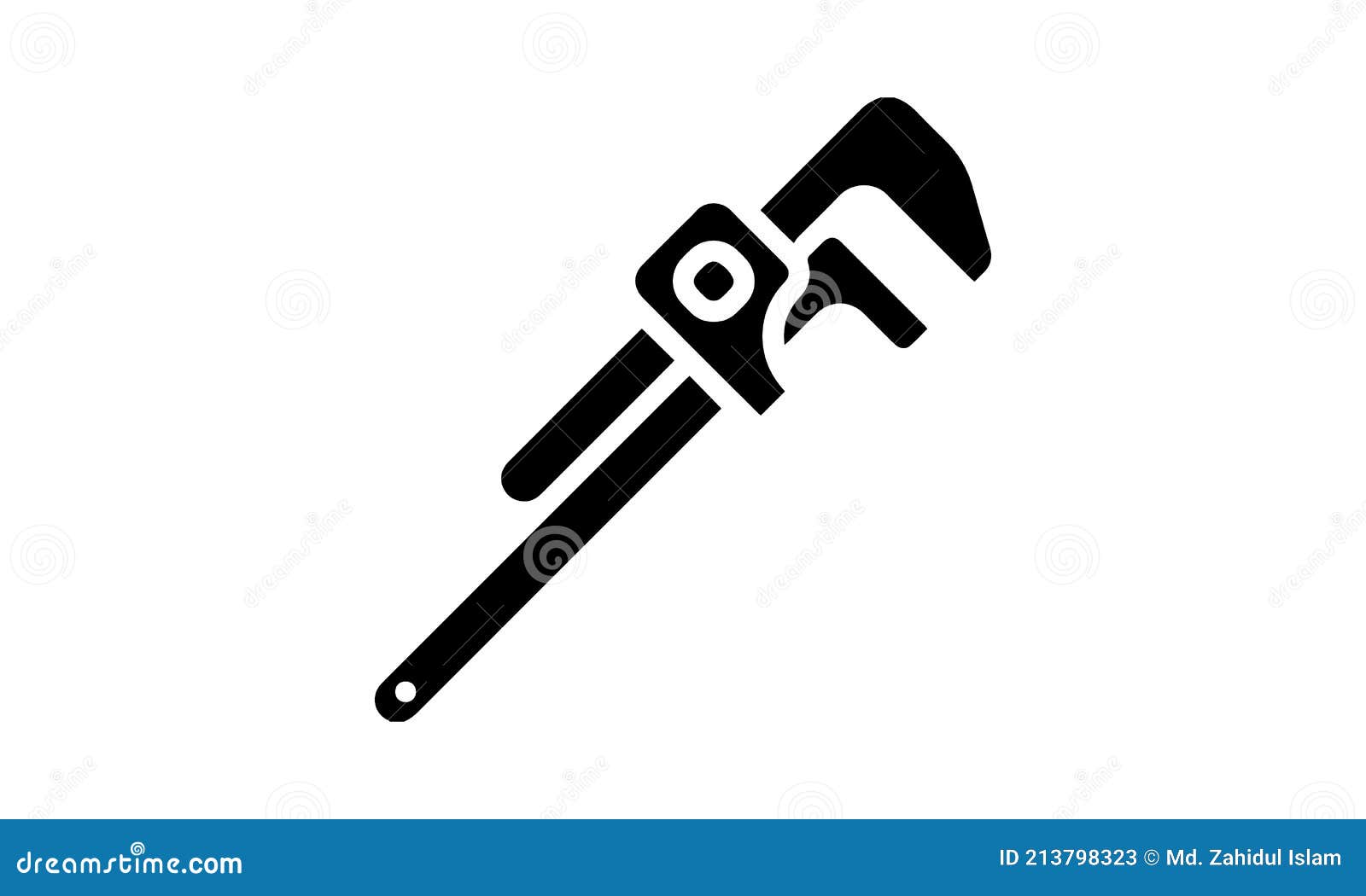 Pipe Wrench Icon Over White Background Vector Illustration Stock Vector ...