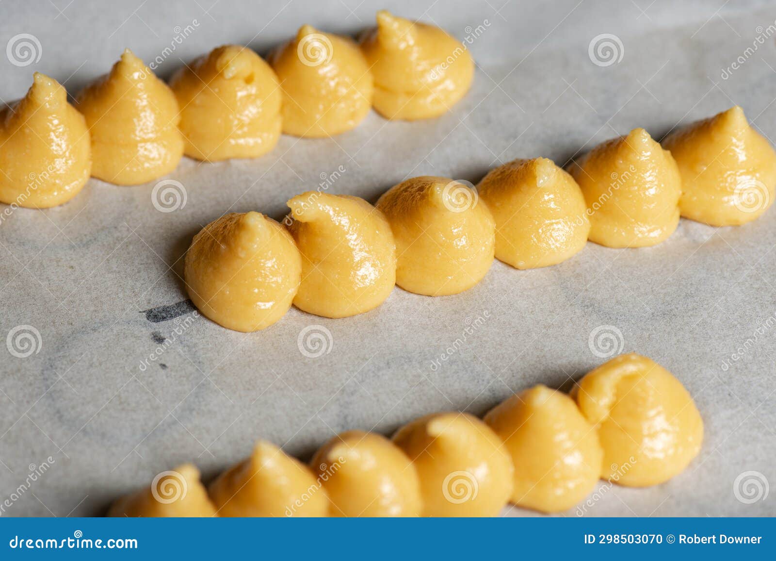 Piped Paris-Brest Eclair Choux Pastry Stock Photo - Image of praline ...