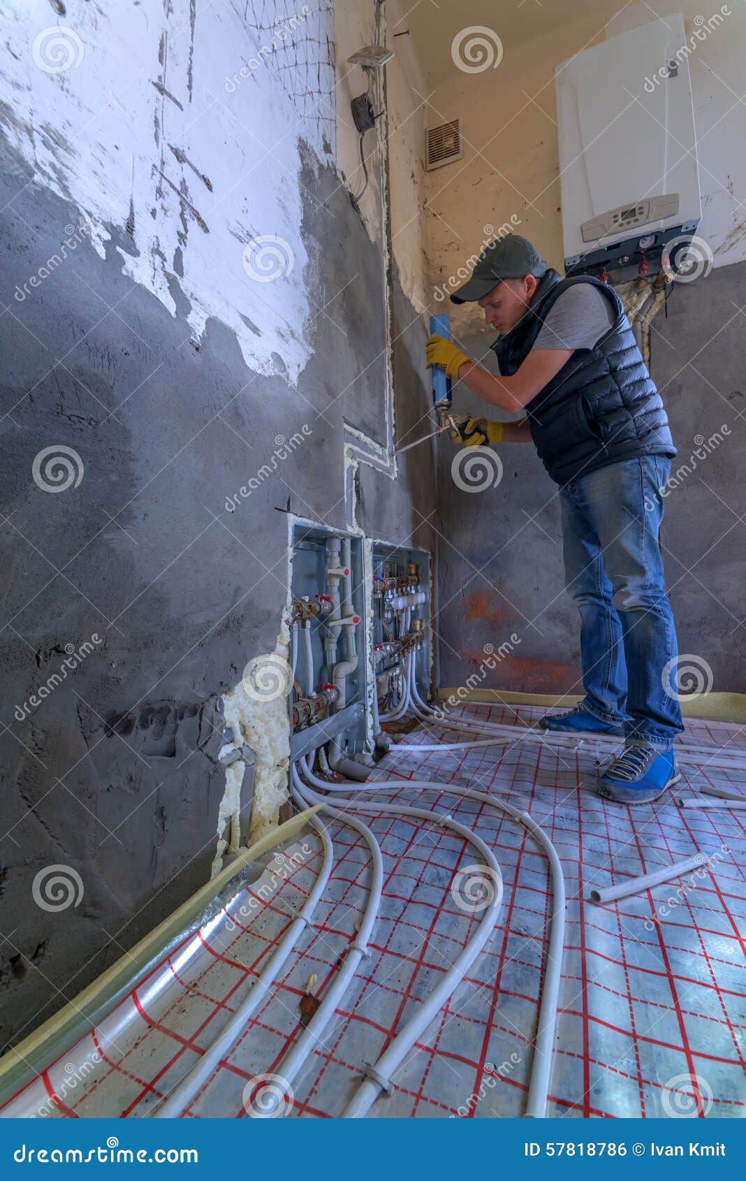 Pipefitter stock photo. Image of boiler, repairman, plumber - 57818786