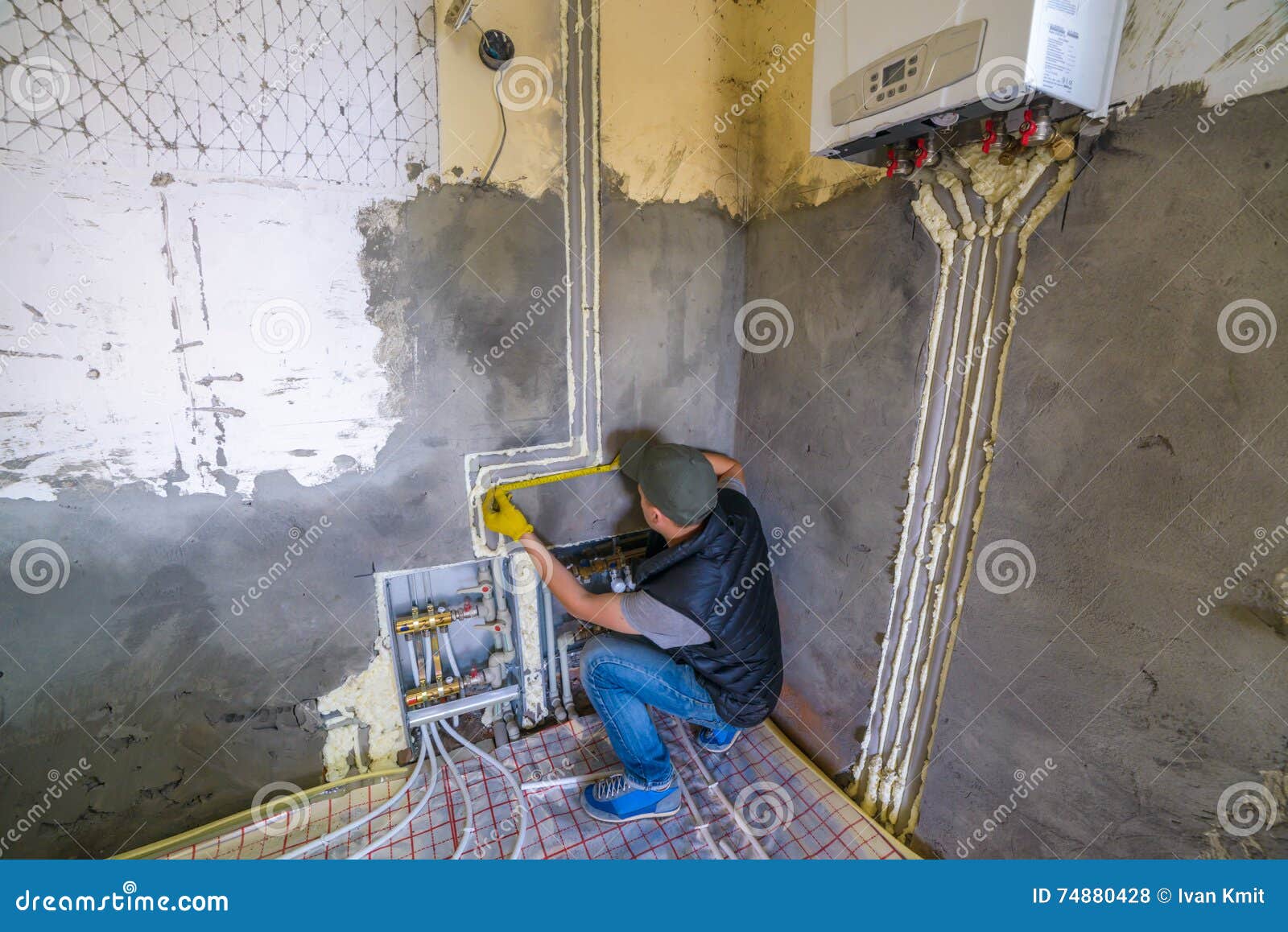 Pipefitter stock photo. Image of improvement, convection - 74880428