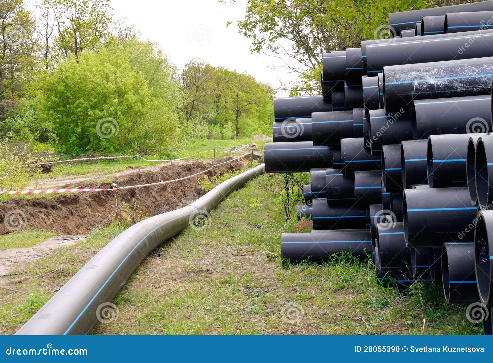 Pipelay stock photo. Image of pipes, ditch, trench, underground - 28055390