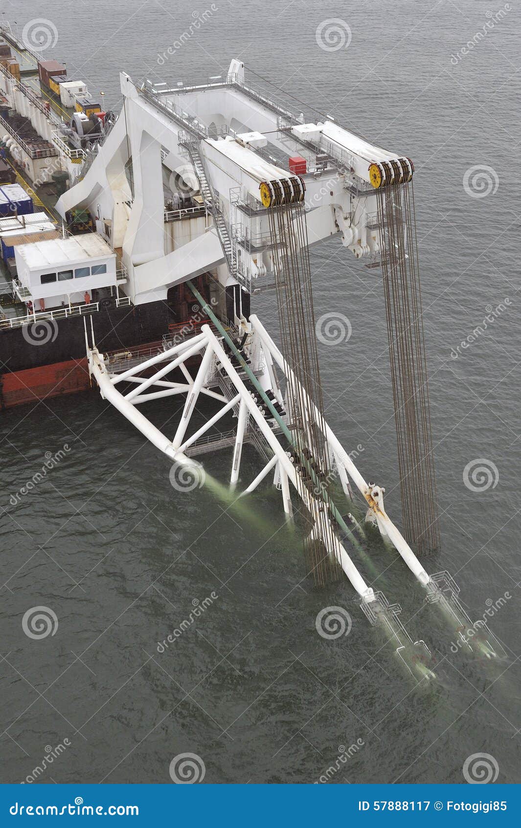 Pipelaying barge stock image. Image of machine, marine - 57888117