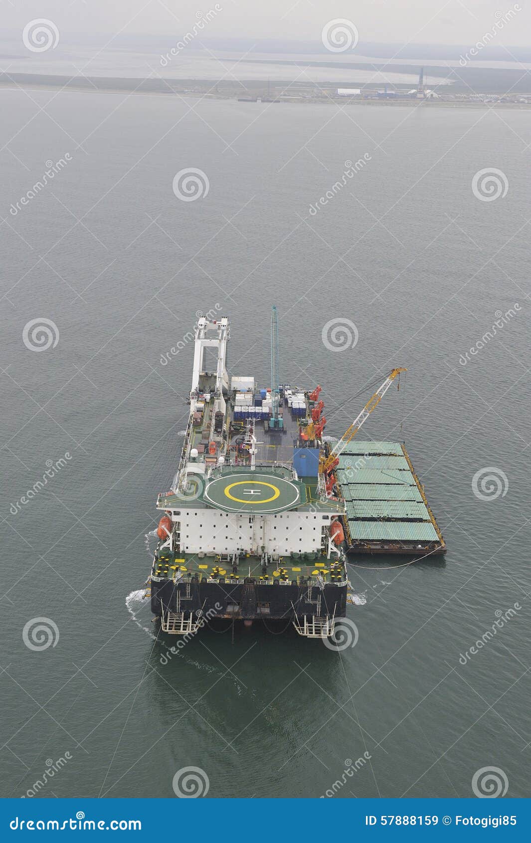 Pipelaying barge stock image. Image of cargo, harbor - 57888159
