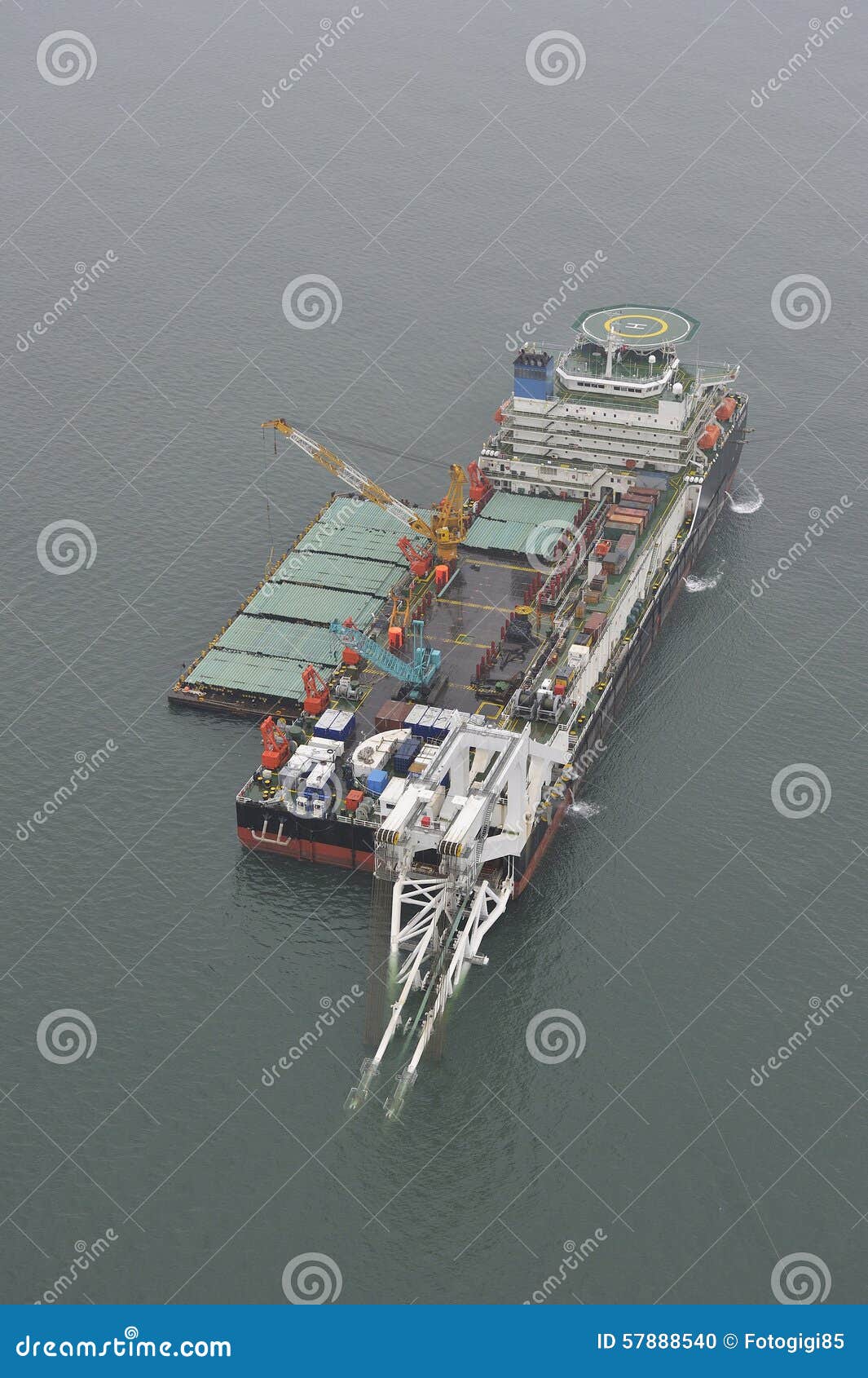 Pipelaying barge stock photo. Image of cargo, container - 57888540