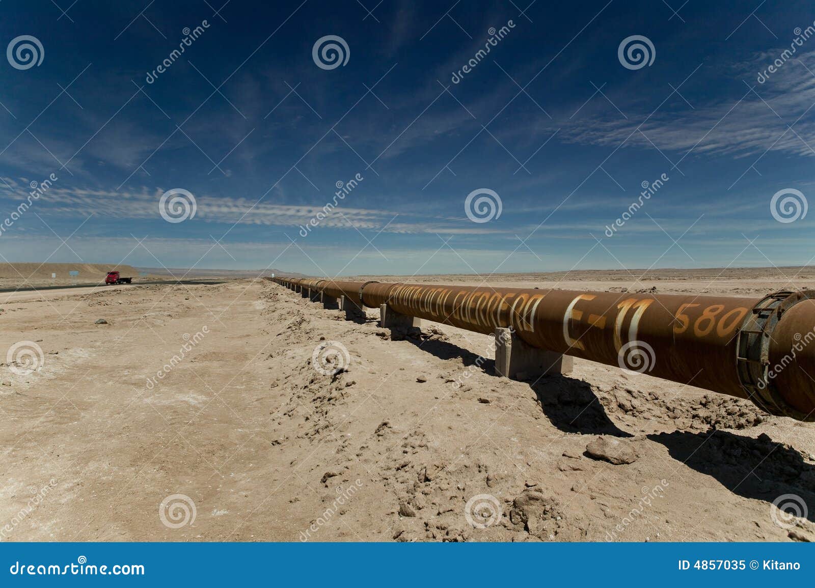 Pipeline through Atacama Desert Stock Image - Image of brown ...