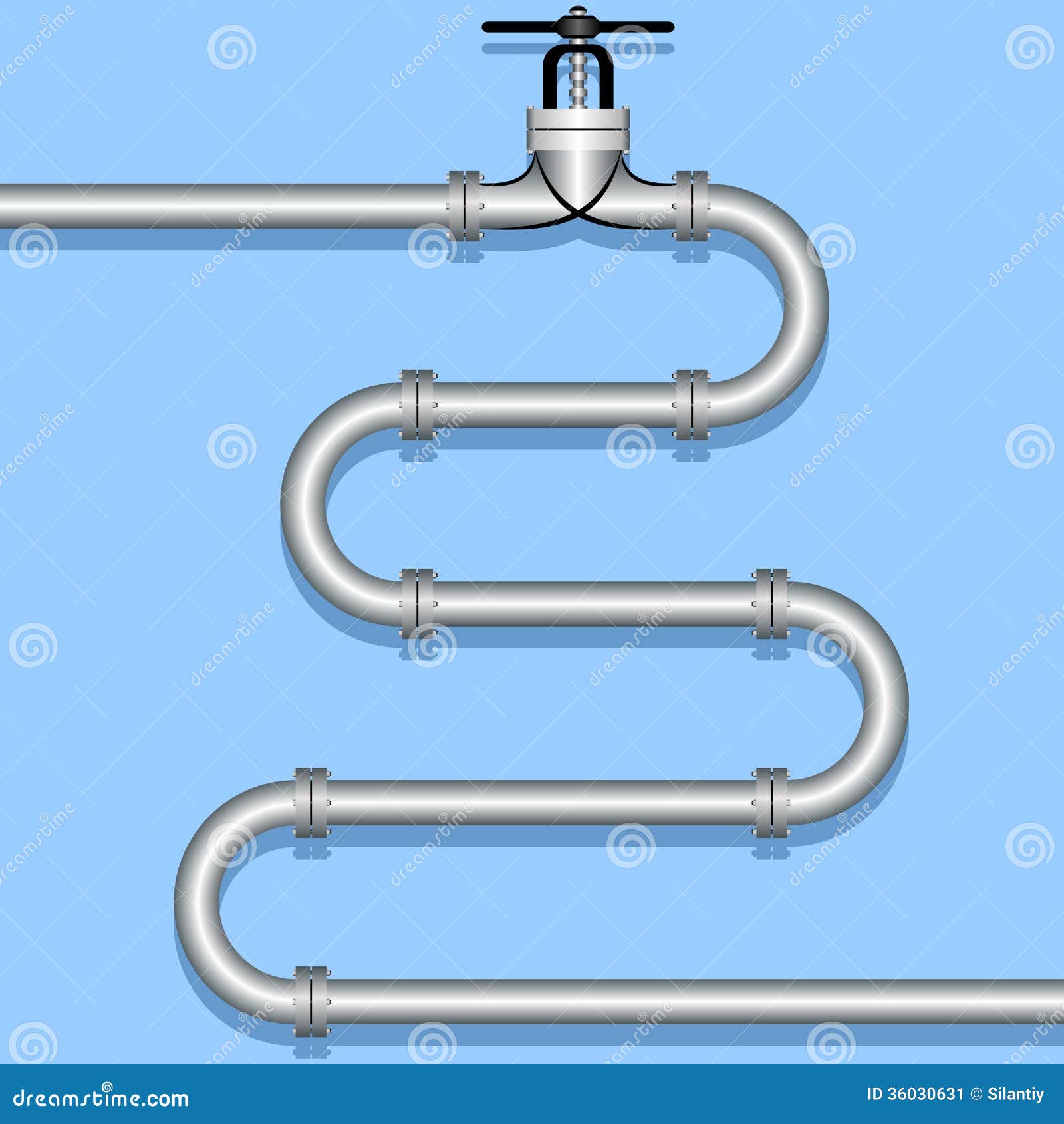 Pipeline On A Blue Background Cartoon Vector | CartoonDealer.com #36030631