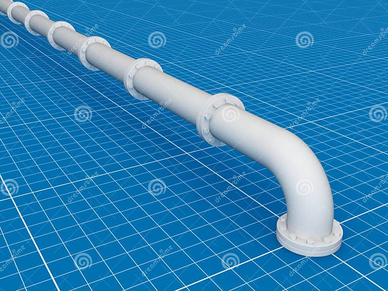 Pipeline, Blueprint 3d Concept Stock Illustration - Illustration of ...