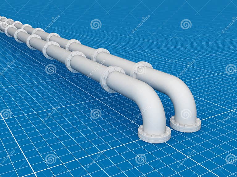 Pipeline, Blueprint 3d Concept Stock Illustration - Illustration of ...