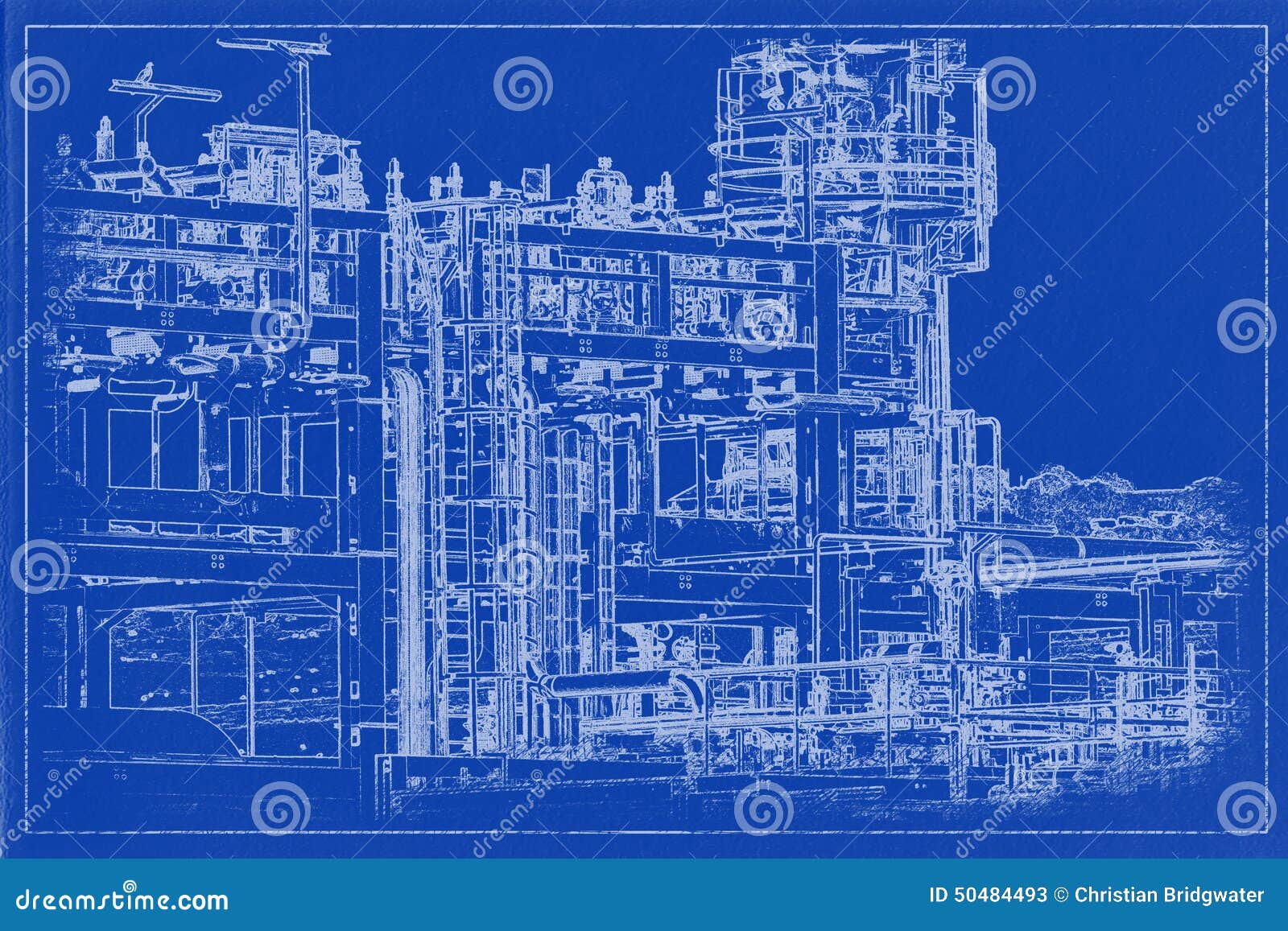 Pipeline blueprint B stock illustration. Illustration of structure ...
