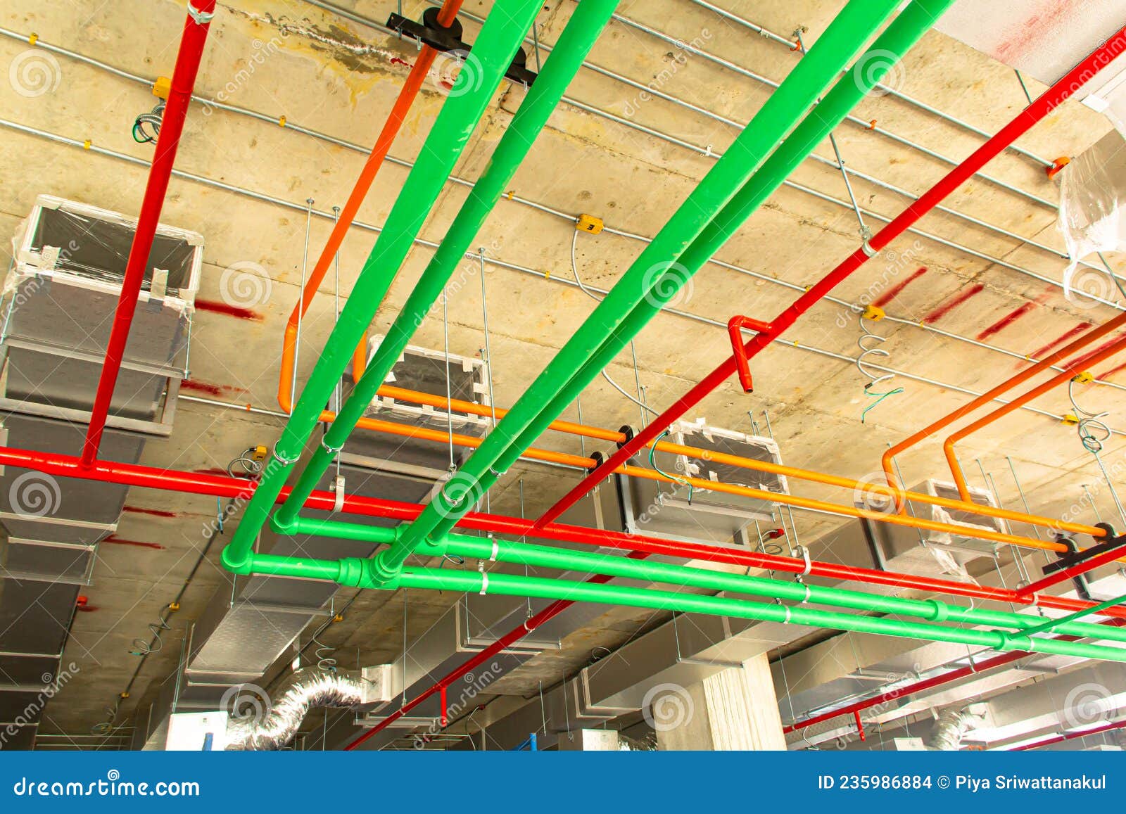 Pipeline on Building Ceiling Stock Photo - Image of engineer, facility ...