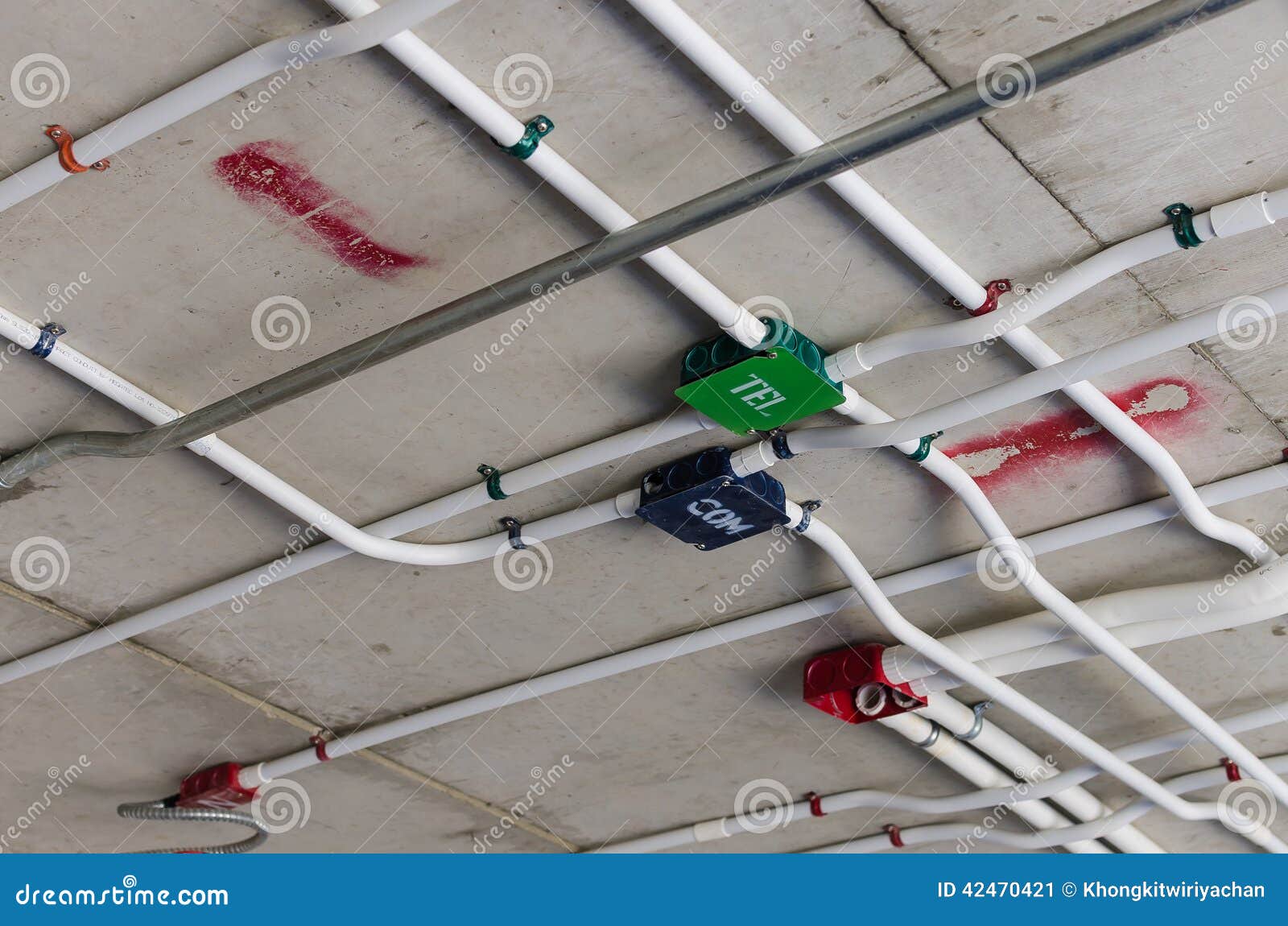 Pipeline on Building Ceiling Stock Image - Image of energy, pipage ...
