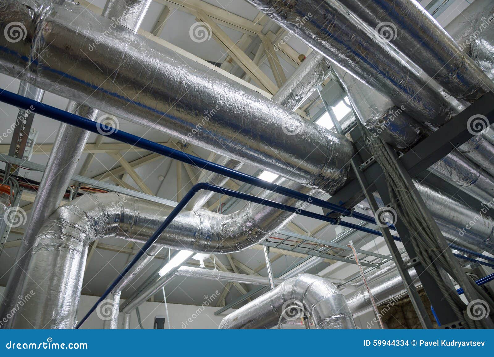 Pipeline on Ceiling in Boiler Center Stock Photo - Image of heavy, line ...