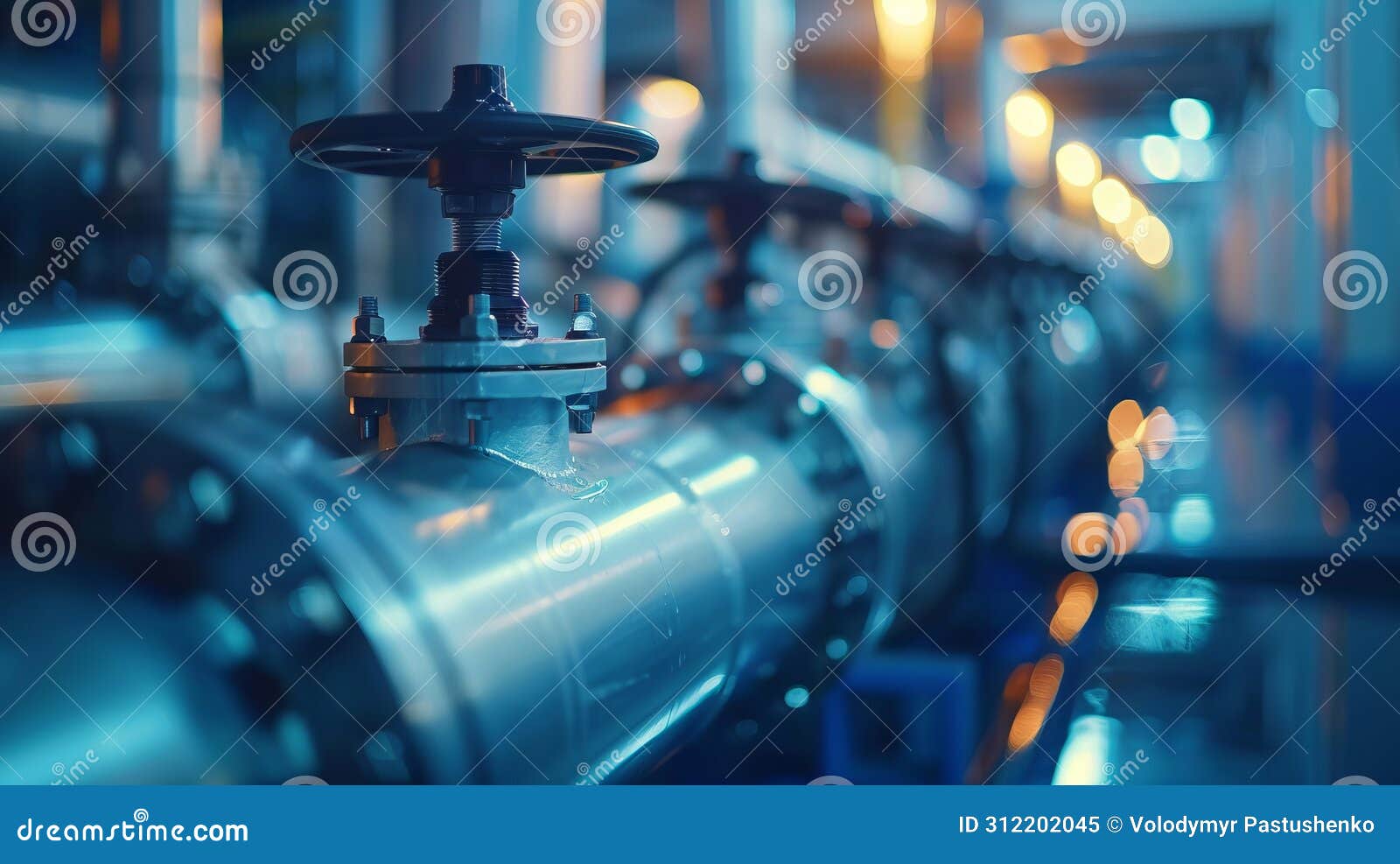 Pipeline Connects To Control Valve Stock Image - Image of machine ...