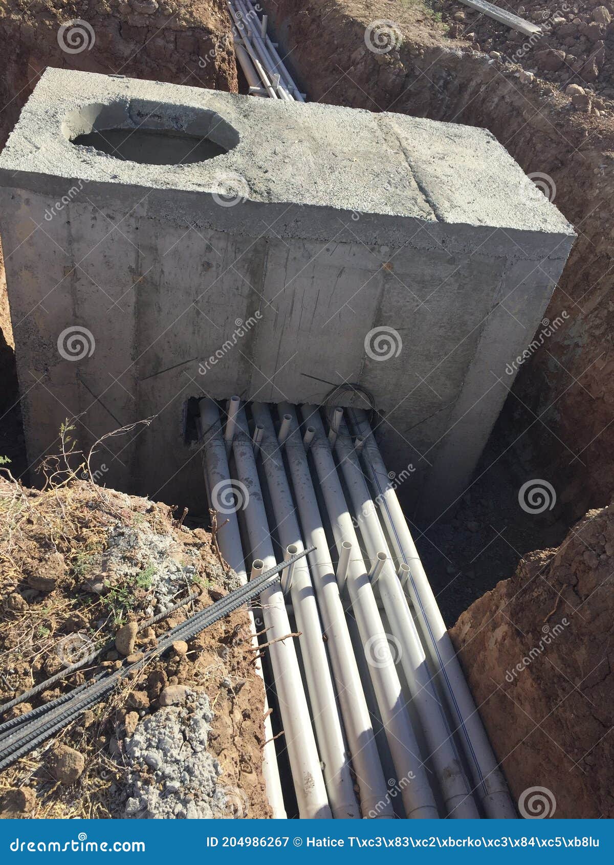 Pipeline Construction in an Empty Great Plain Stock Image - Image of ...