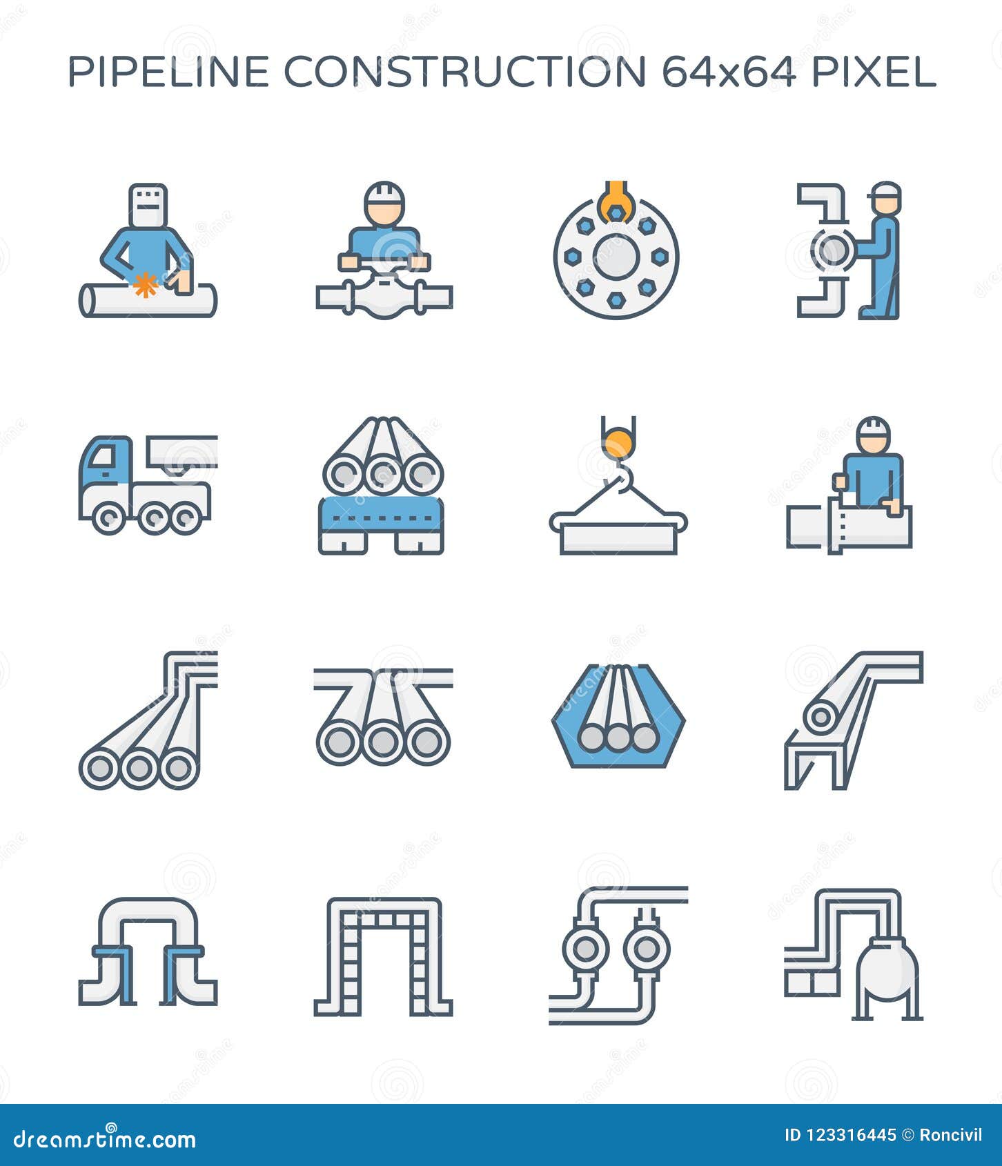 Pipeline construction icon stock vector. Illustration of refinery ...