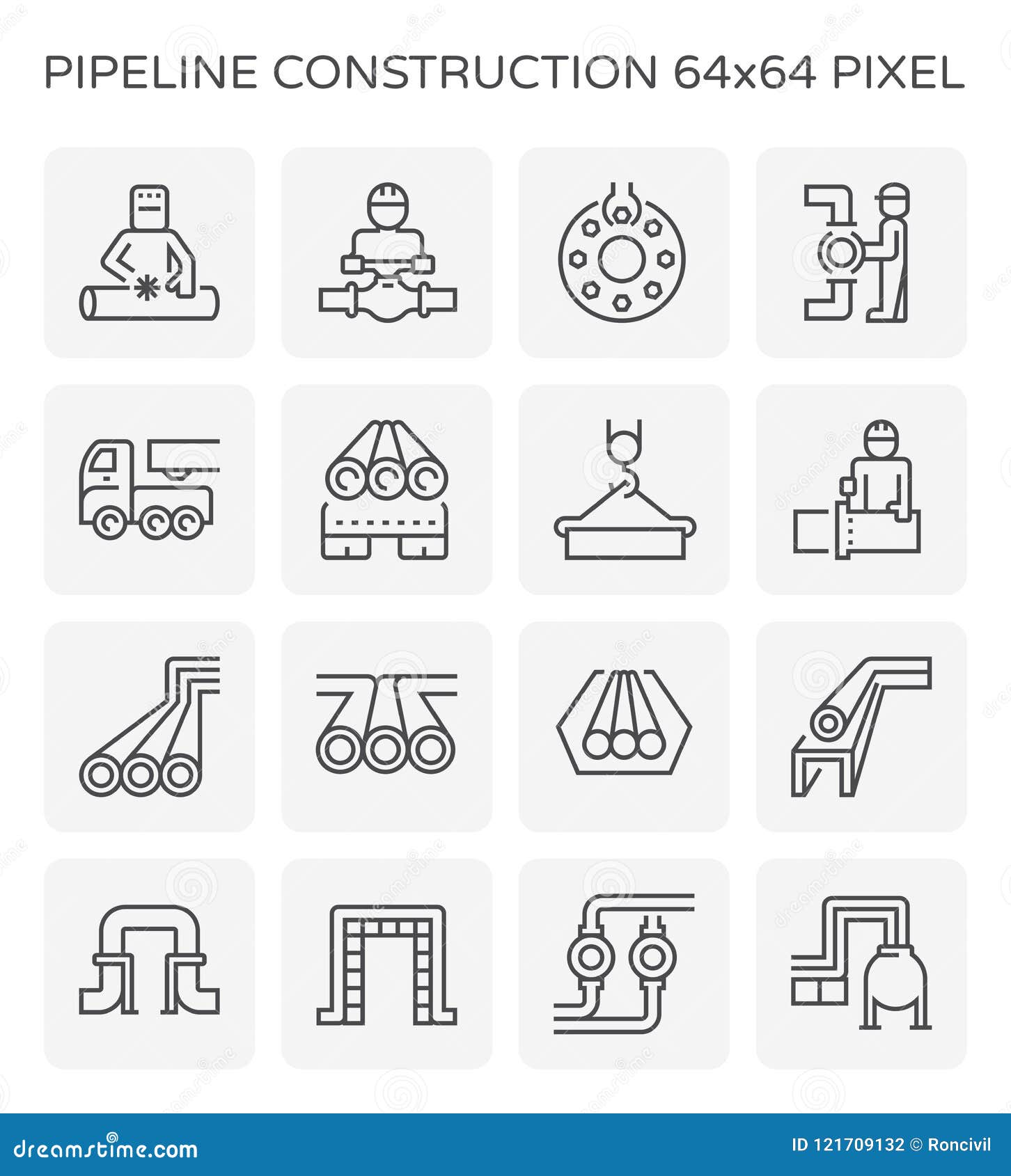 Pipeline construction icon stock vector. Illustration of line - 121709132