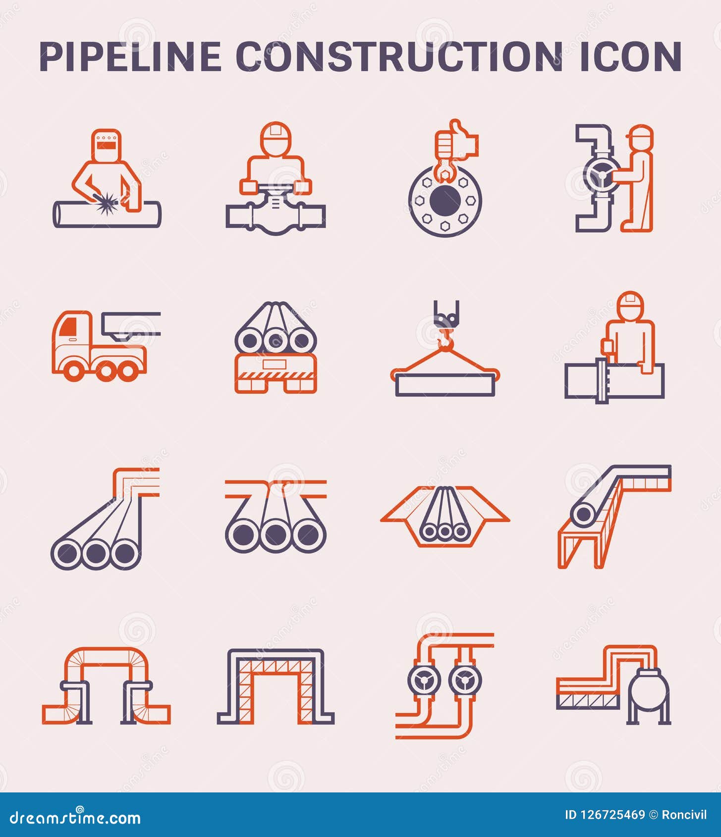 Pipeline Construction Background. Vector | CartoonDealer.com #85542065