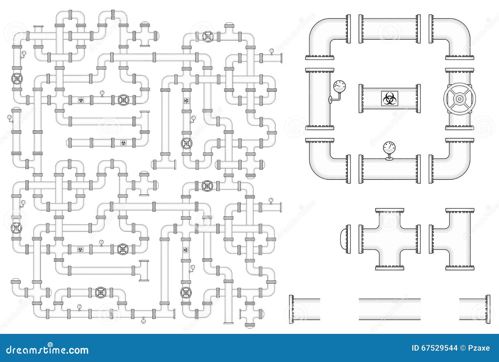 Pipeline Construction Background. Vector | CartoonDealer.com #85542065