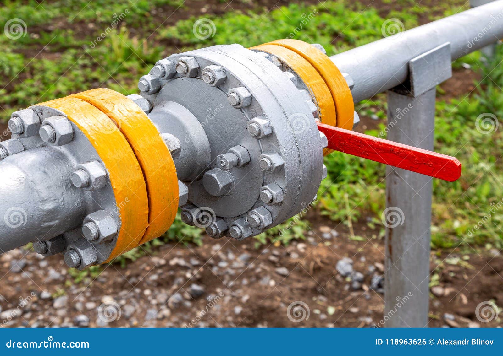 Pipeline with Control Valve Stock Photo - Image of petroleum, fuel ...