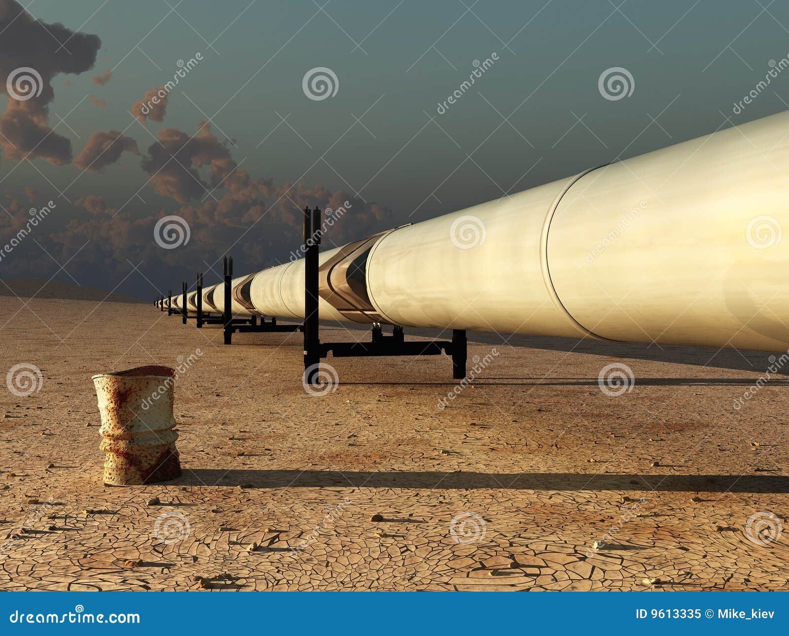 Pipeline in desert stock illustration. Illustration of industrial - 9613335