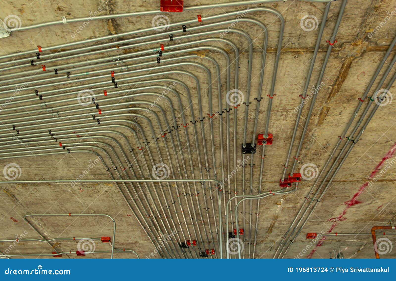 Pipeline For Electrical Wire That Install At Ceiling Stock Photography ...