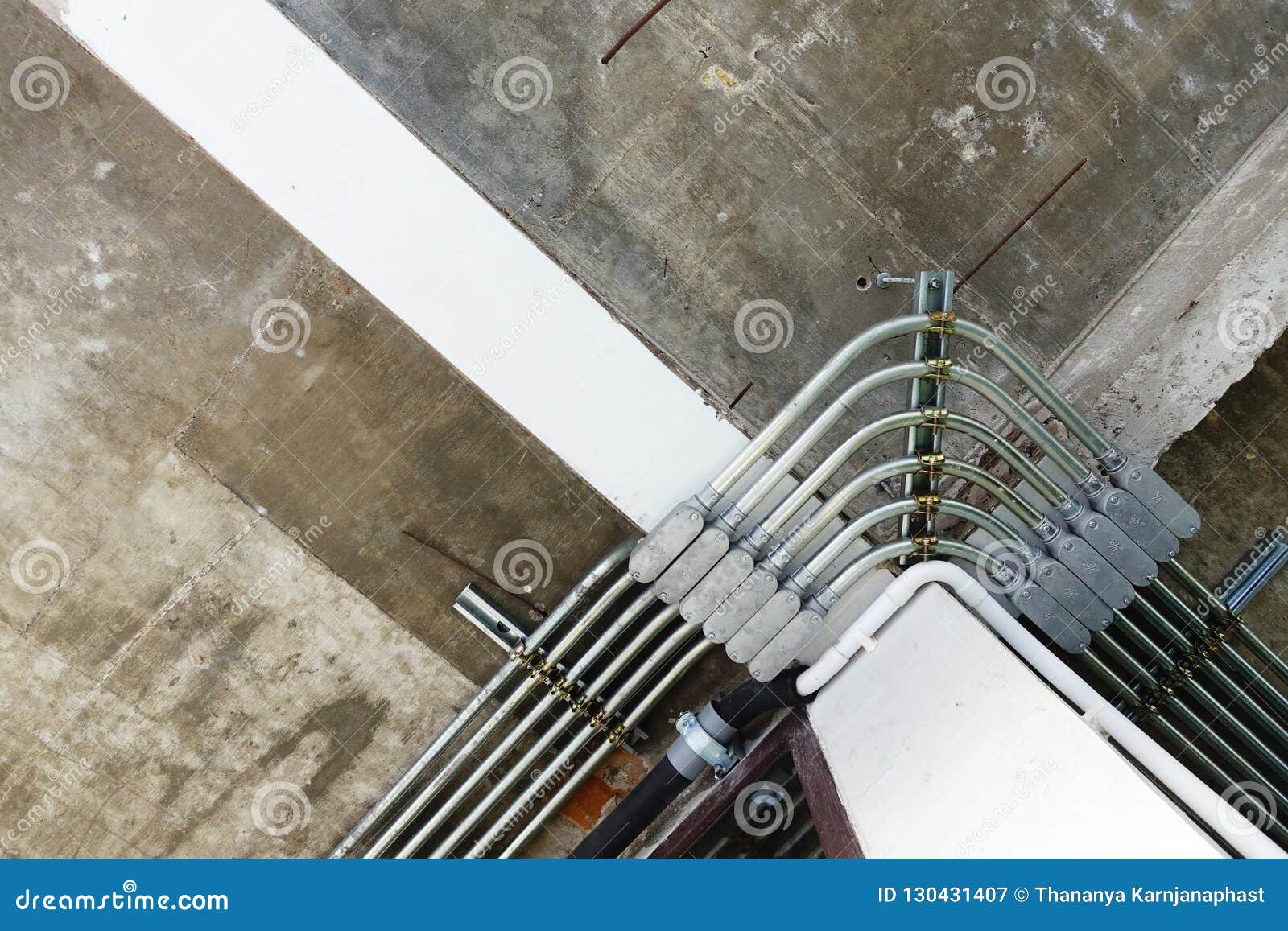 Pipeline for Electrical Wire that Install at Ceiling Stock Image ...