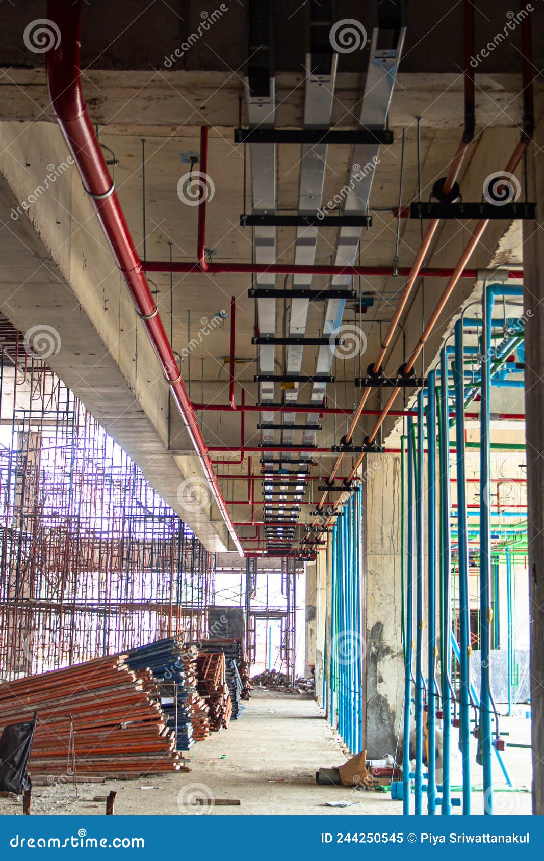Pipeline For Electrical Wire That Install At Ceiling Stock Photography ...