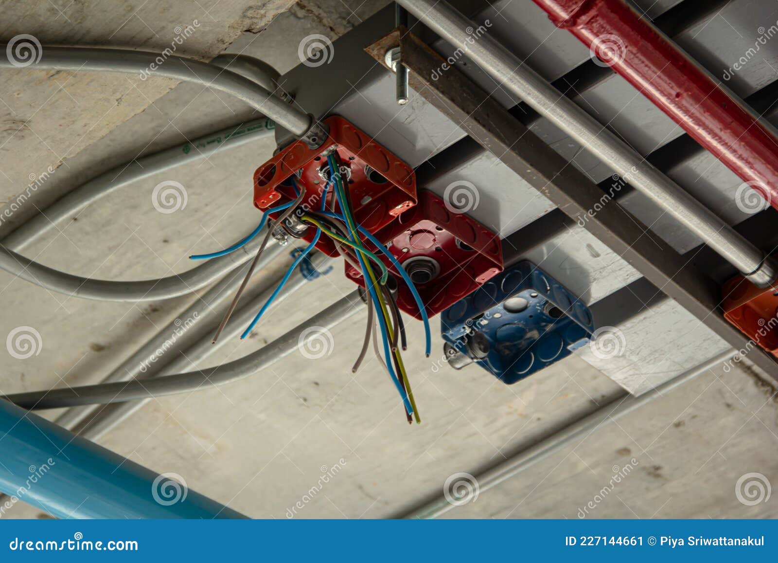 Pipeline For Electrical Wire That Install At Ceiling Stock Photography ...