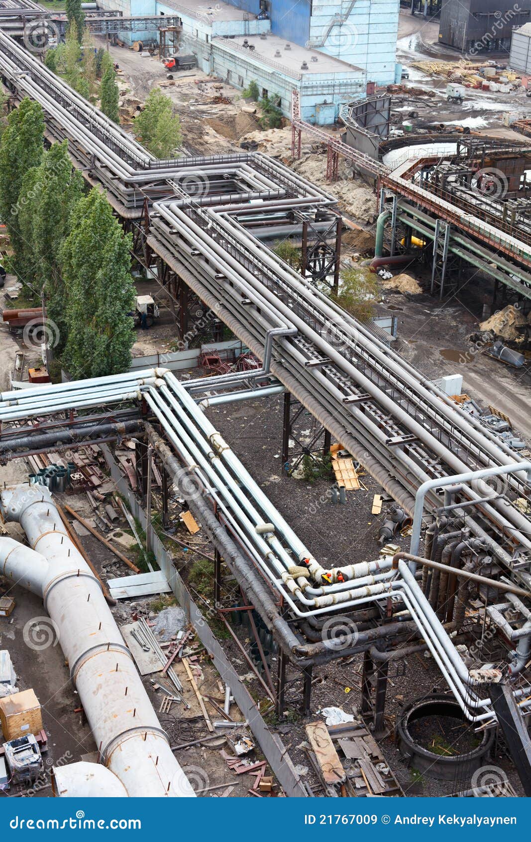 Pipeline on the factory stock image. Image of iron, metal - 21767009