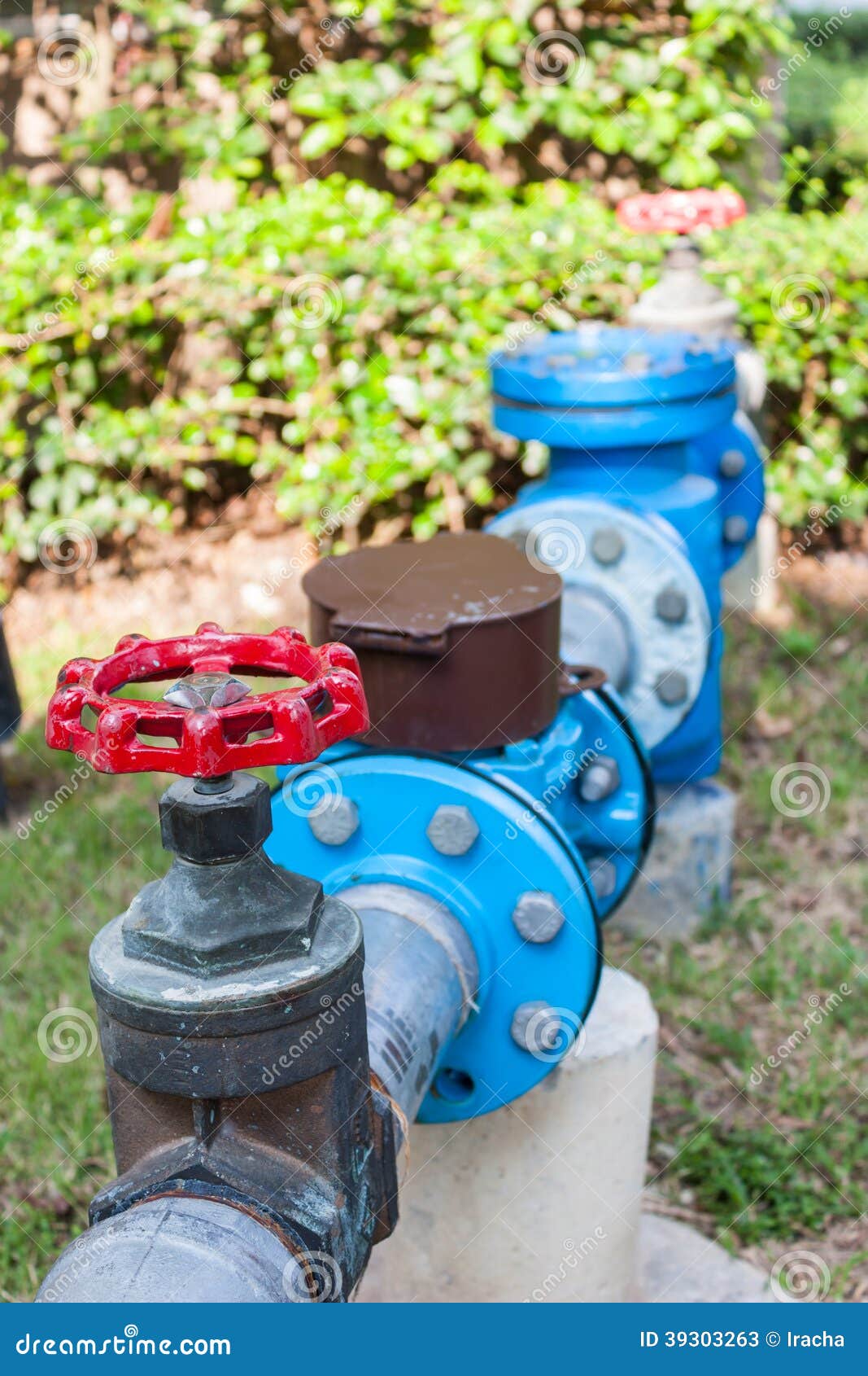 Pipeline in Field with Valve Stock Image - Image of connection ...